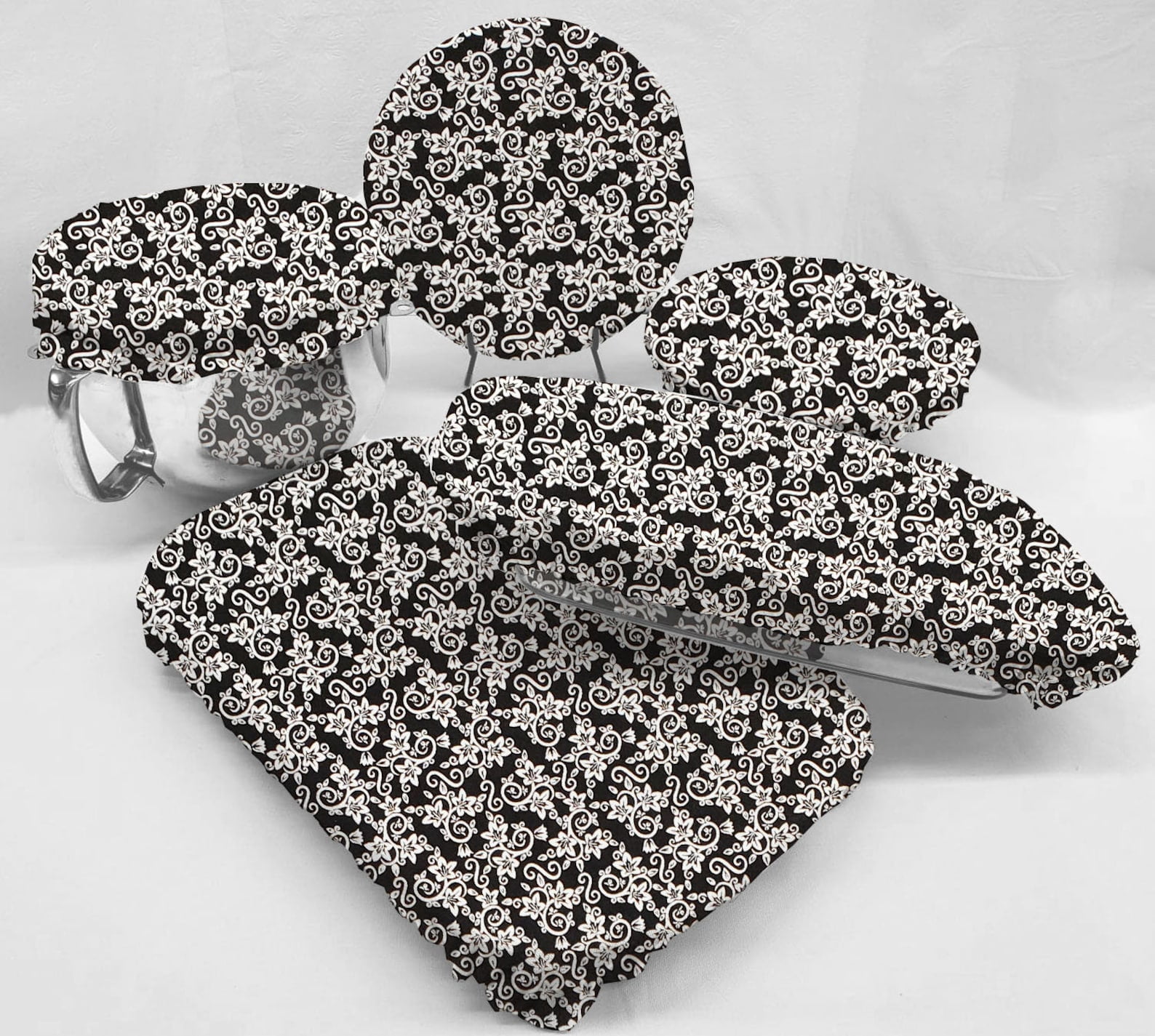 Floral Damask Reusable Fabric Bowl and Casserole Pan Covers by Penny's ...