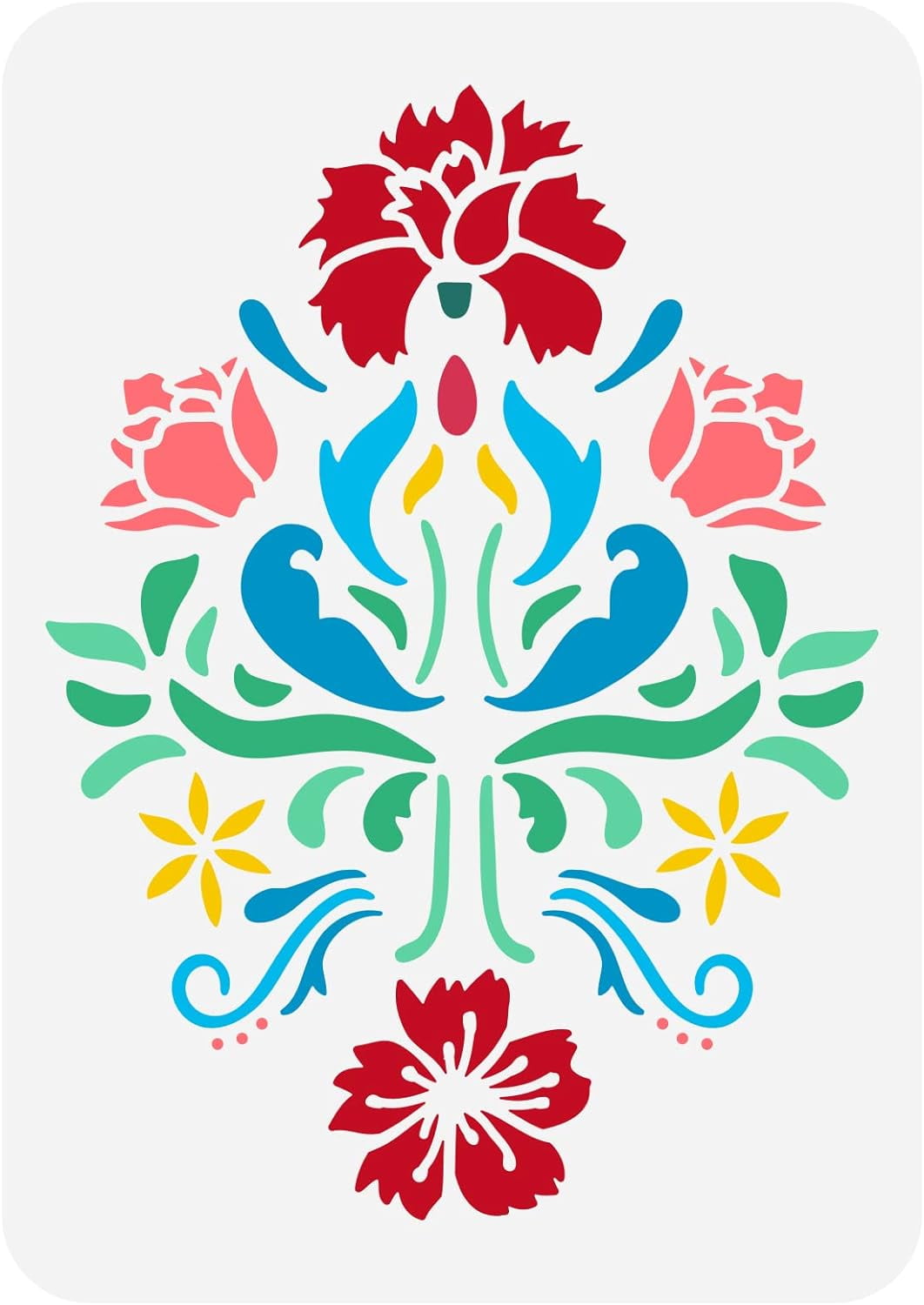 Floral Damask Stencil 8.3x11.7inch Reusable Damask Drawing Stencil DIY ...