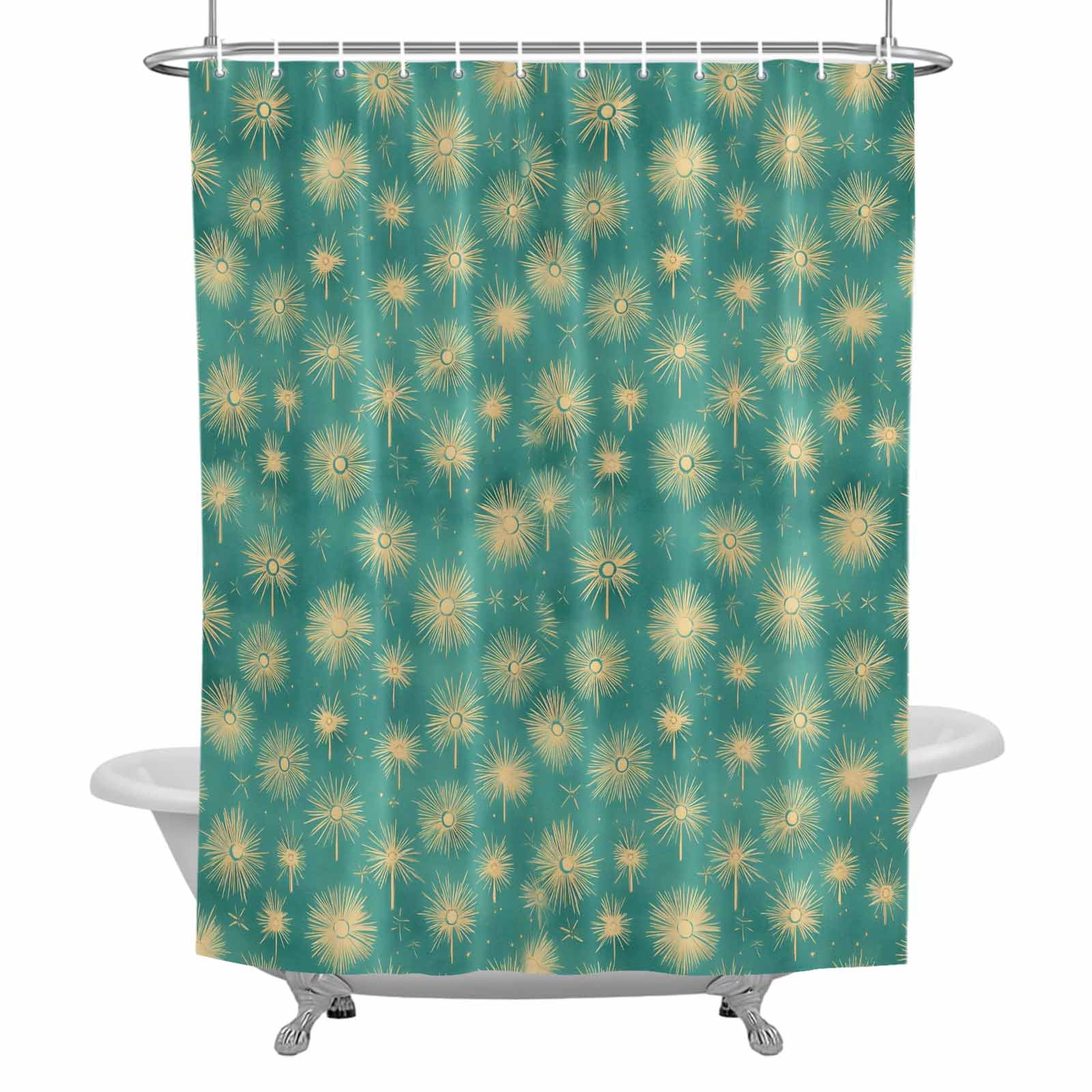 Floral Dandelion Shower Curtain for Bathroom, Farm Flowers Plant Blue ...