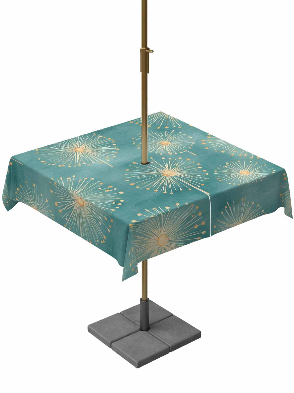 Floral Dandelion Square Outdoor Tablecloth with Umbrella Hole Rustic ...