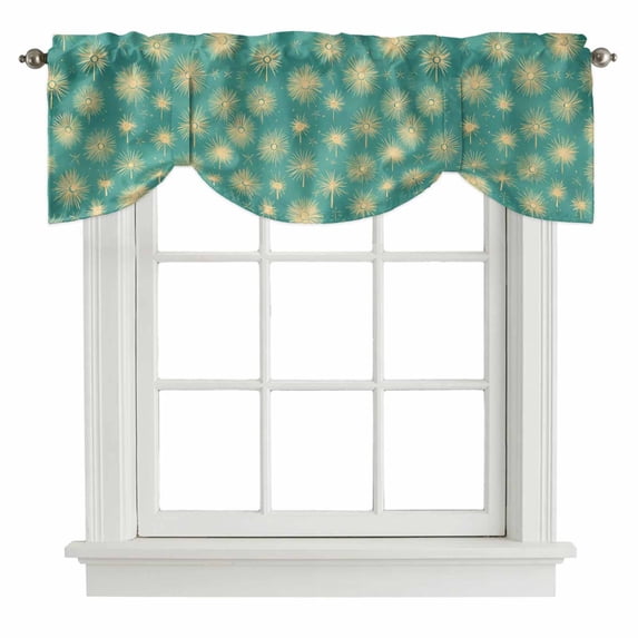 Floral Dandelion Tie Up Valance for Windows, Farm Flowers Plant Blue ...