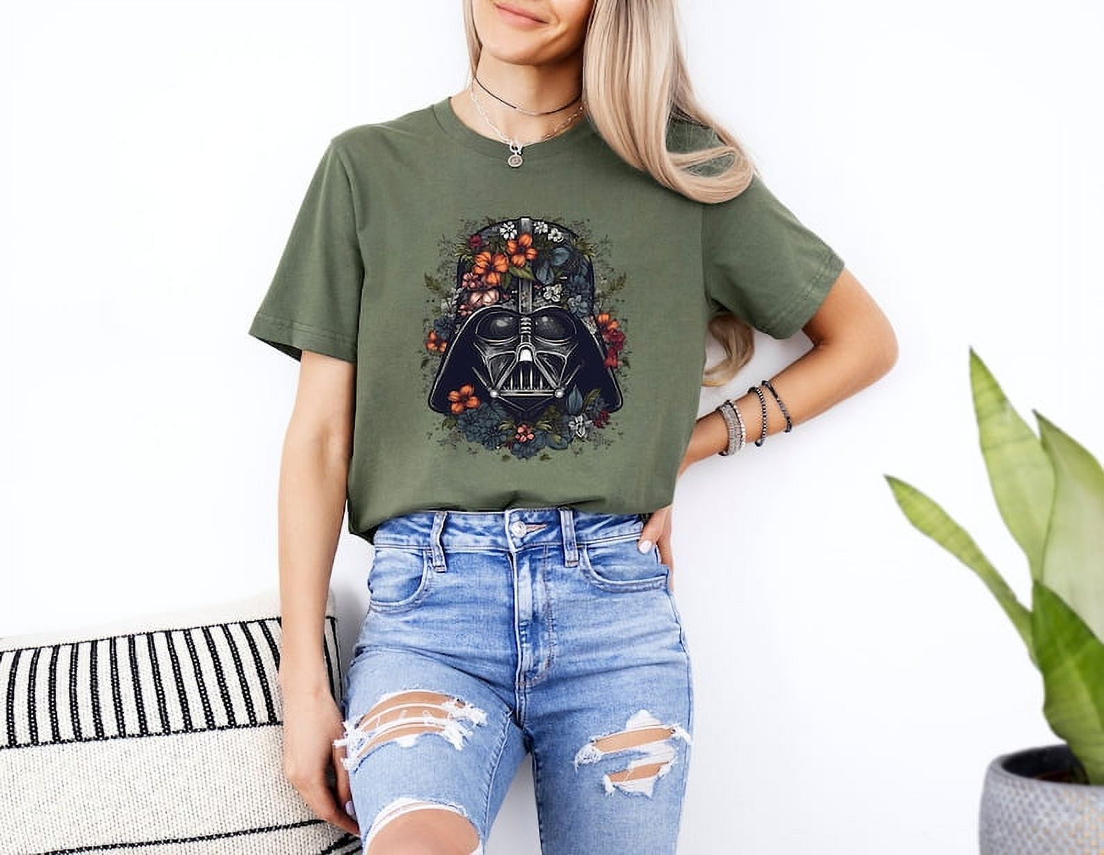 Floral Darth Vader Face Shirt, Star Wars Flowers T-shirt, Hollywood ...