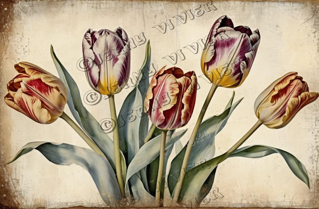 Floral Decor Tulip Retro Aluminum Sign 12x16 IN Metal Tin Sign Tulip ...