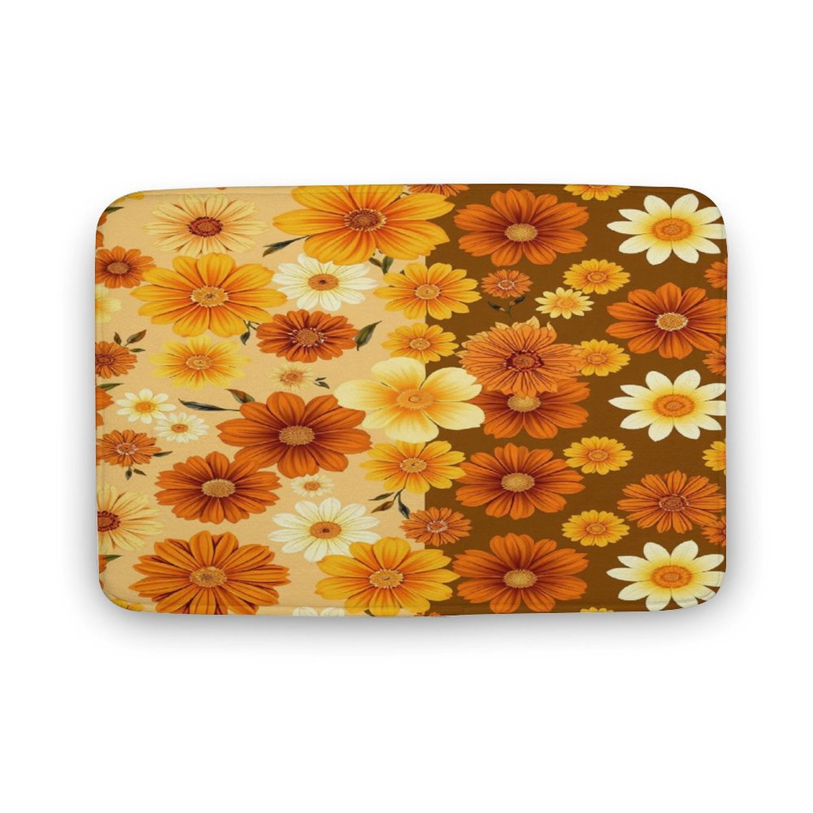 Floral Decorative Anti-slip Absorb Water Bath Carpet Bathroom Kitchen ...