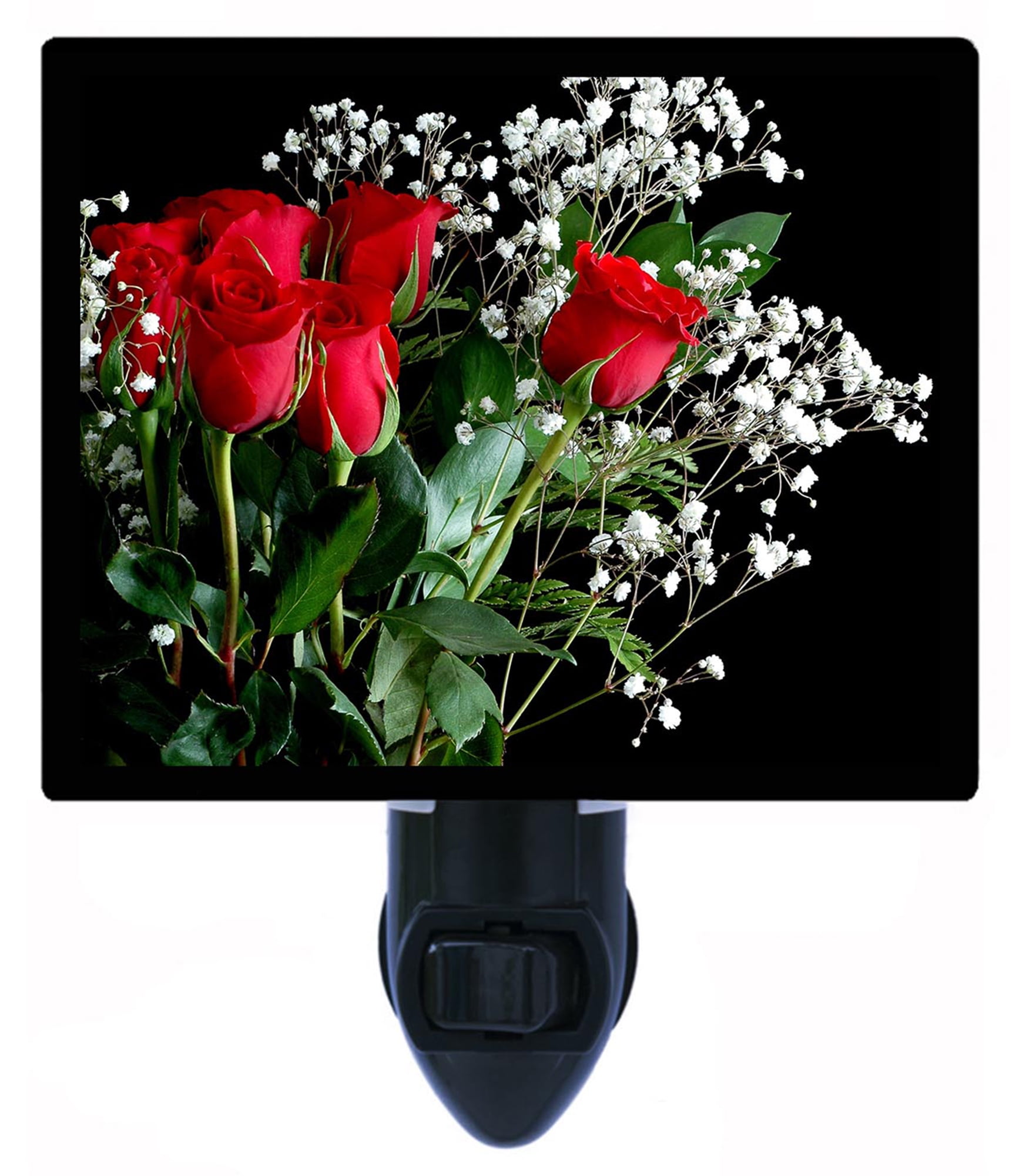 Floral Night Light Plus Extra Free Switchable Insert. 4 Watt Bulb, E12 ...