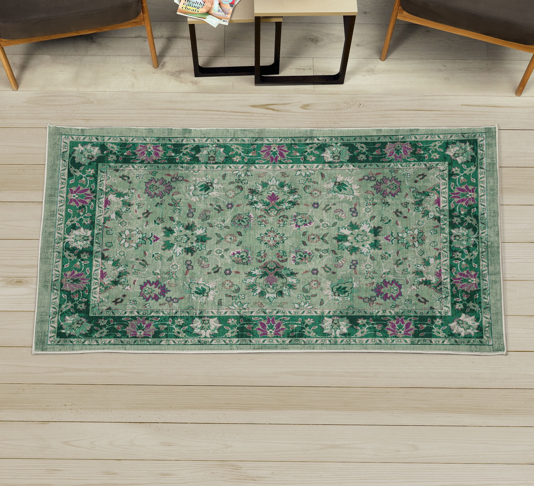 Ambesonne Floral Rug, Swirling Blossoms Daisy, Carpet for Bedroom ...