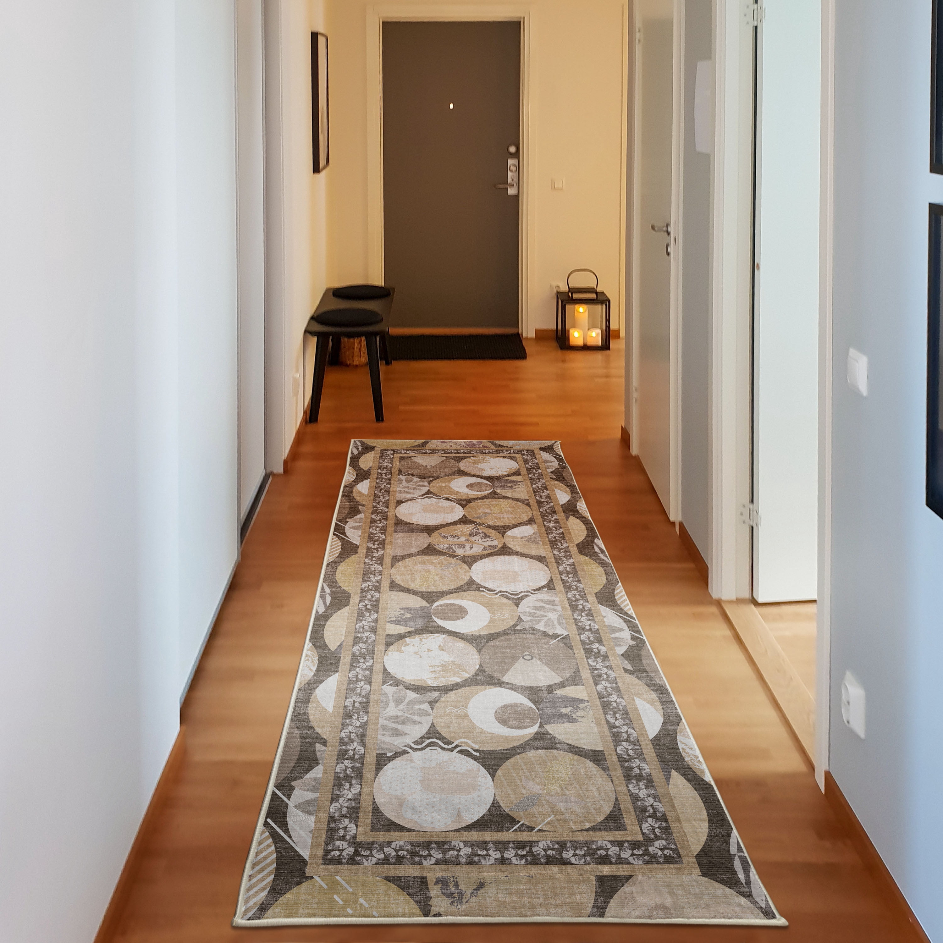 Floral Decorative Rug, Colorful Pastel Rounds with Exotic Tropical ...