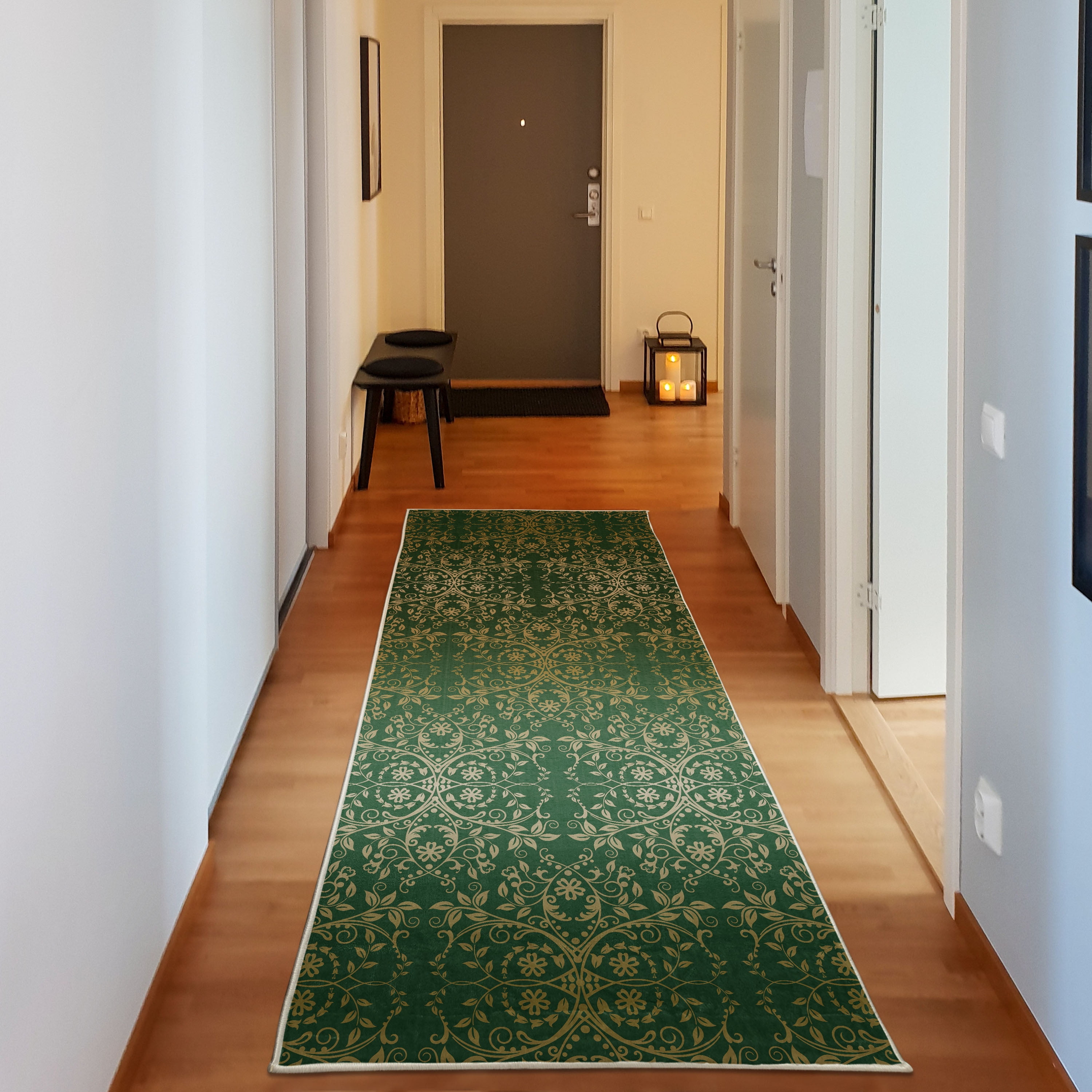 Floral Decorative Rug, Victorian Lace Flowers and Leaves Retro ...