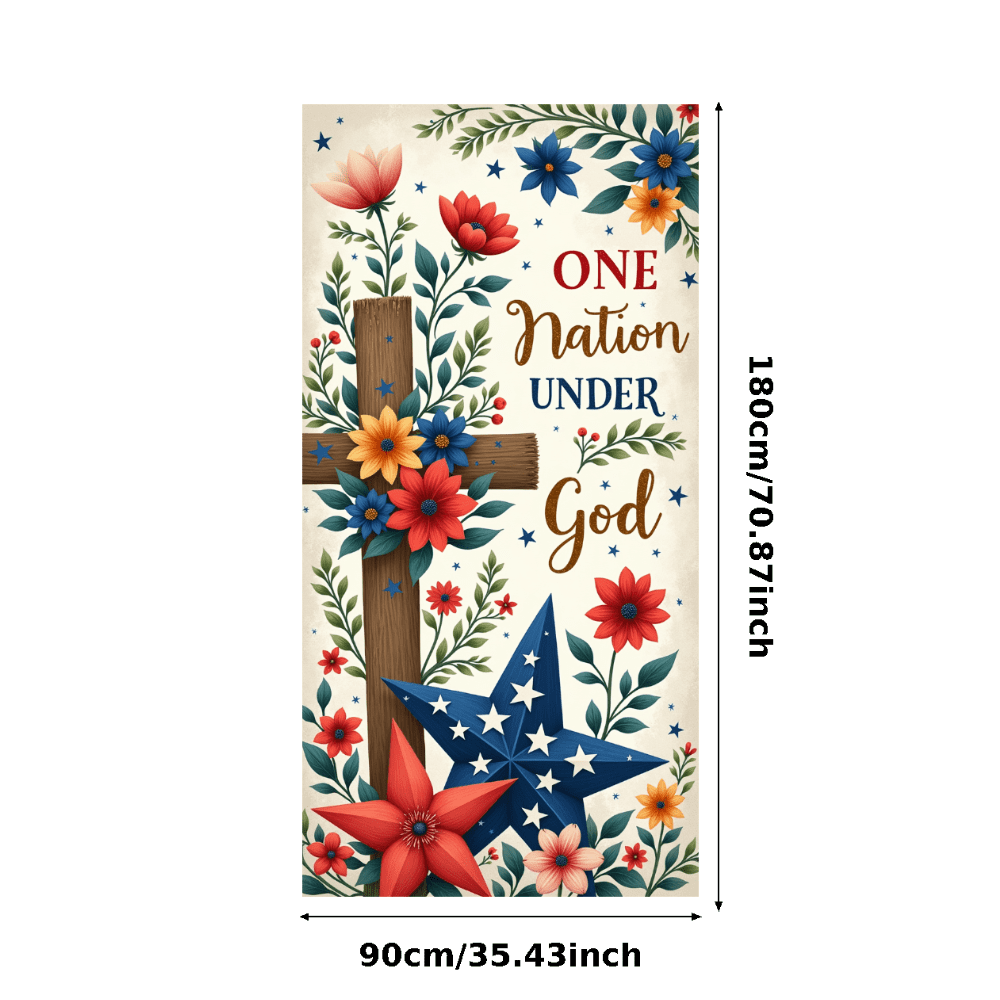 Floral Design Cross Christian Patriotism Banner Symbolic Elements ...