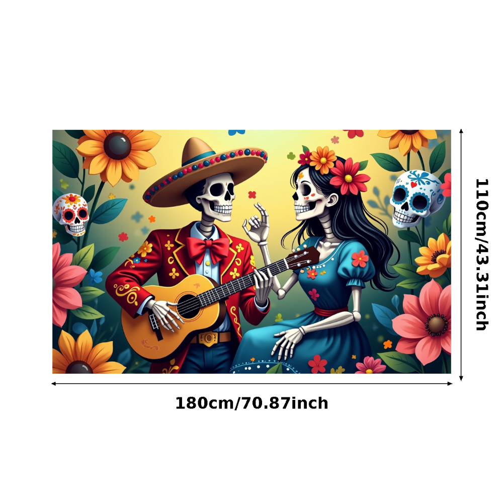 Floral Design Day of the Dead Skeleton Banner Cultural Theme ...
