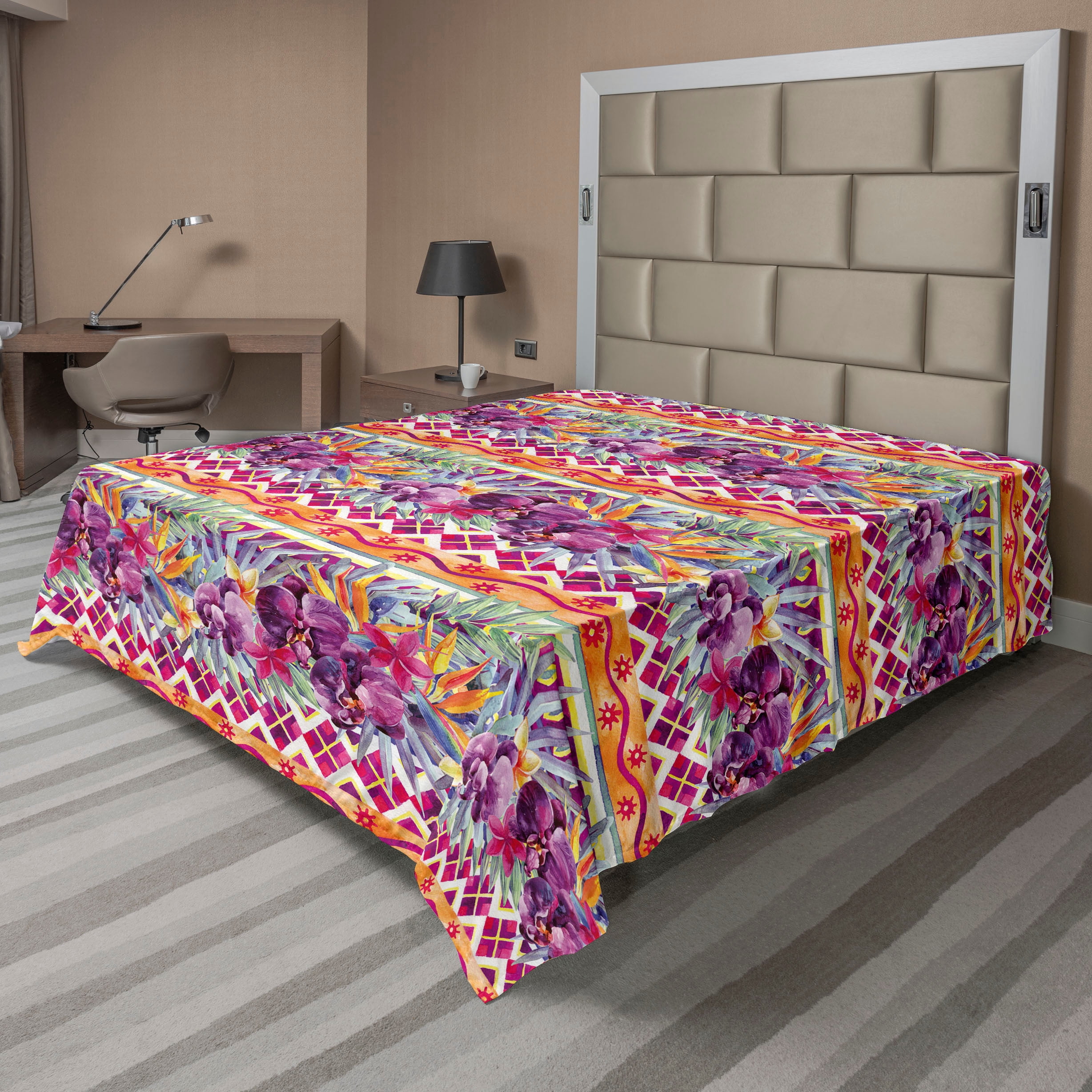 Ambesonne Floral Design Flat Bedding Sheet Soft Top Sheet, Floral ...