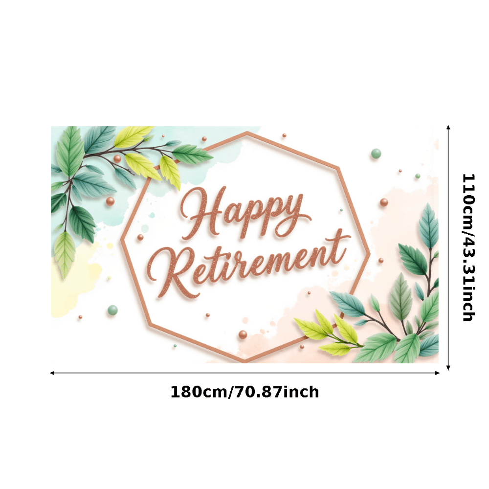 Floral Design Happy Retirement Banner Decorative Flowers Leaves for ...