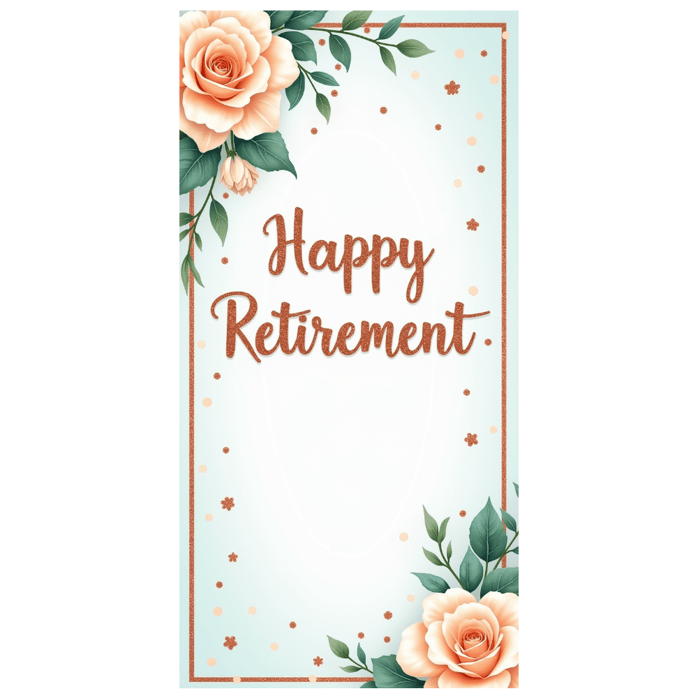 Floral Design Happy Retirement Celebration Banner Decorative Flowers ...