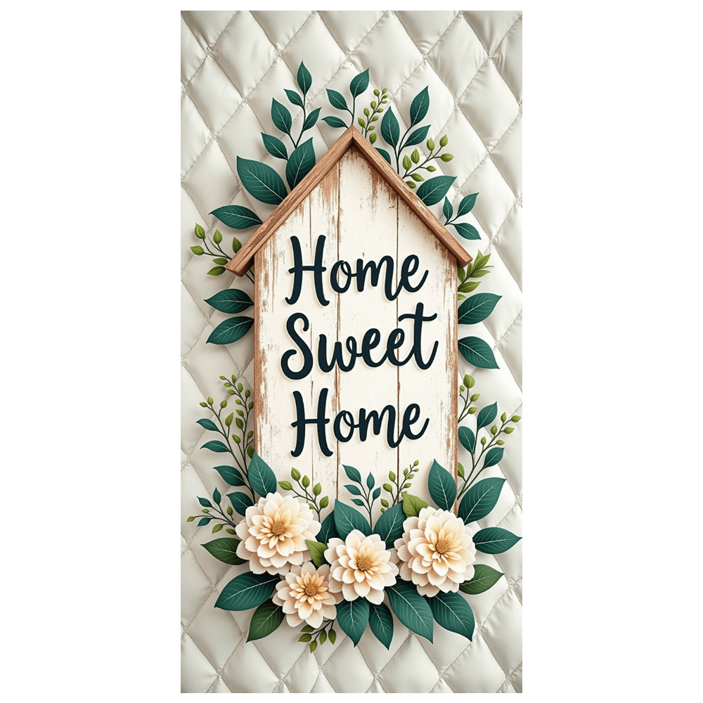 Floral Design Home Decor Sweet Home Decorative Banner Outdoor Indoor ...
