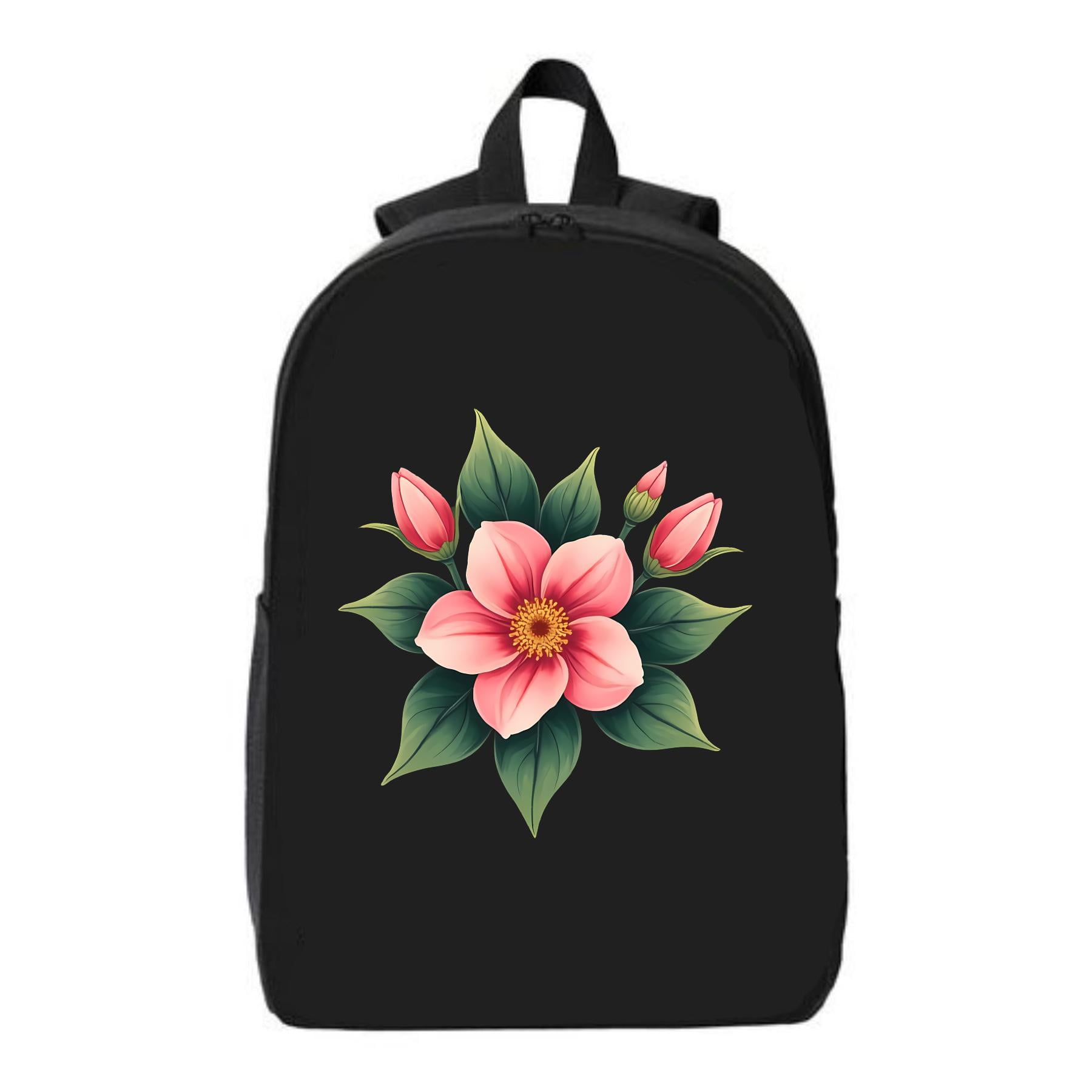Floral Design Laptop Backpack for College & Travel - Fits 15" Laptop ...