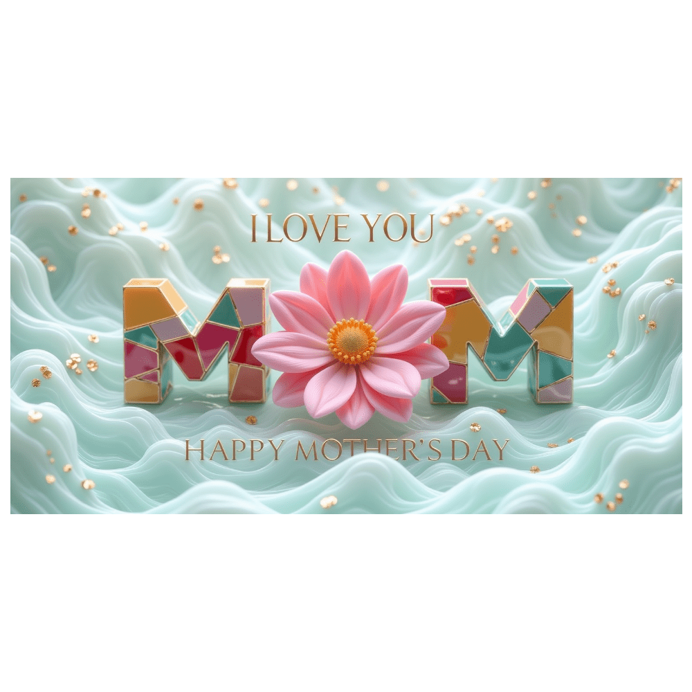 Floral Design Love Banner Pastel Colors Mom Letters for Mother's Day ...