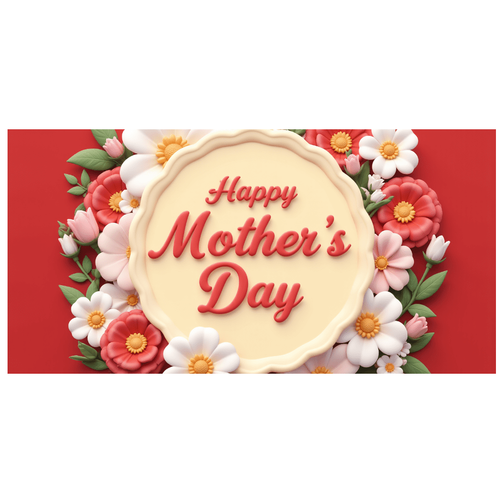Floral Design Mother's Day Banner Decorative Flowers Spring Theme for ...