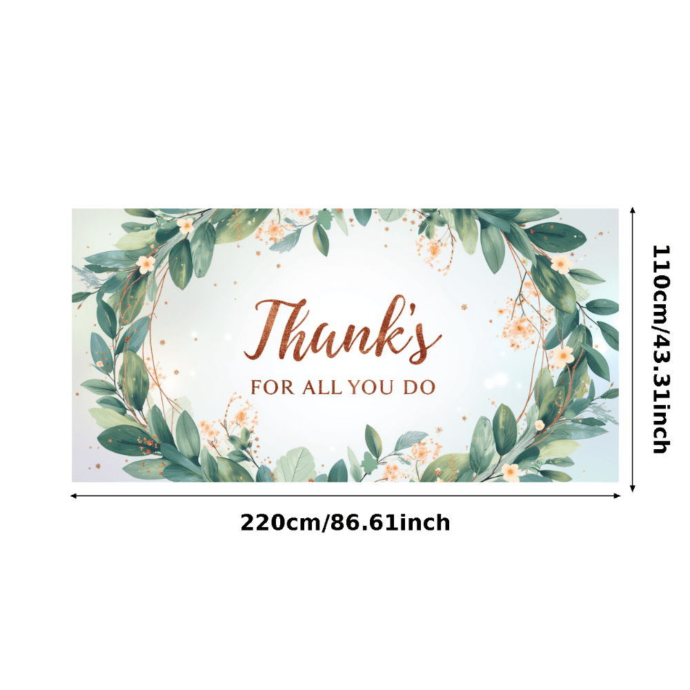 Floral Design Thank You Banner Decorative Theme Appreciation Banner for ...