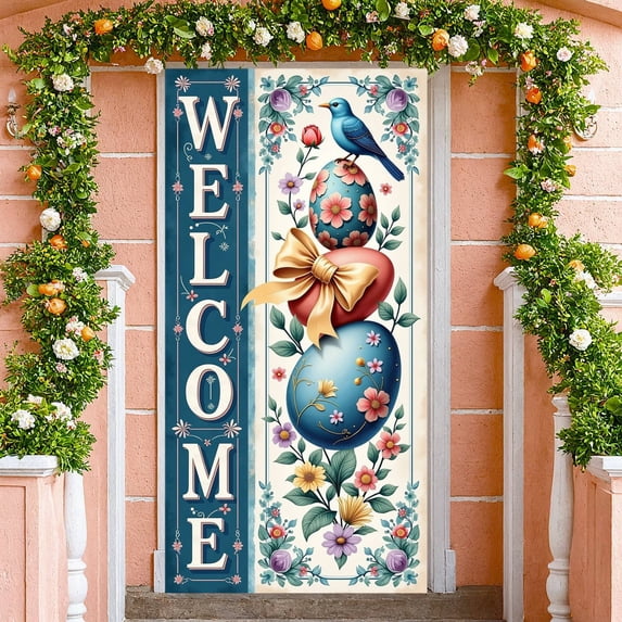 Floral Design Welcome Banner Vintage Truck Spring Backdrop Checkered ...