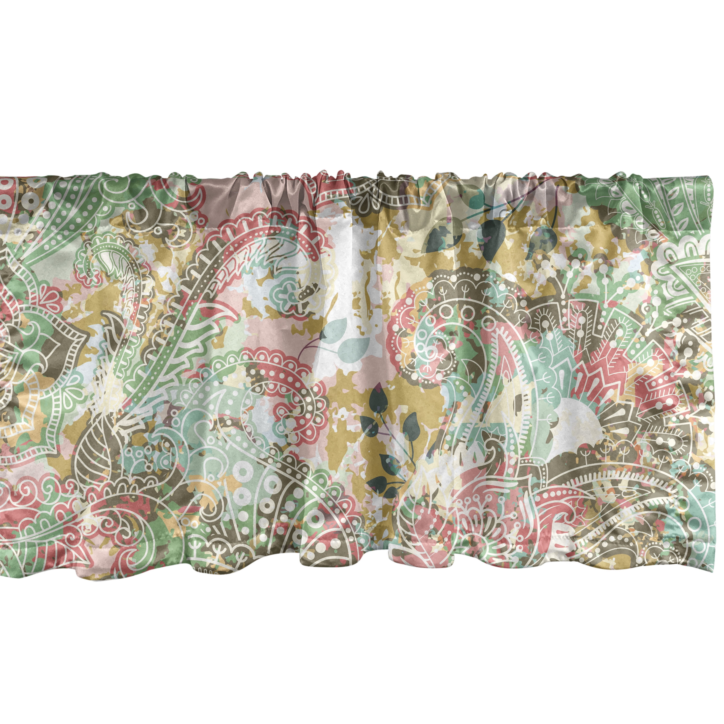 Floral Design Window Valance, Colorful Design Jumble Flowers Vintage ...