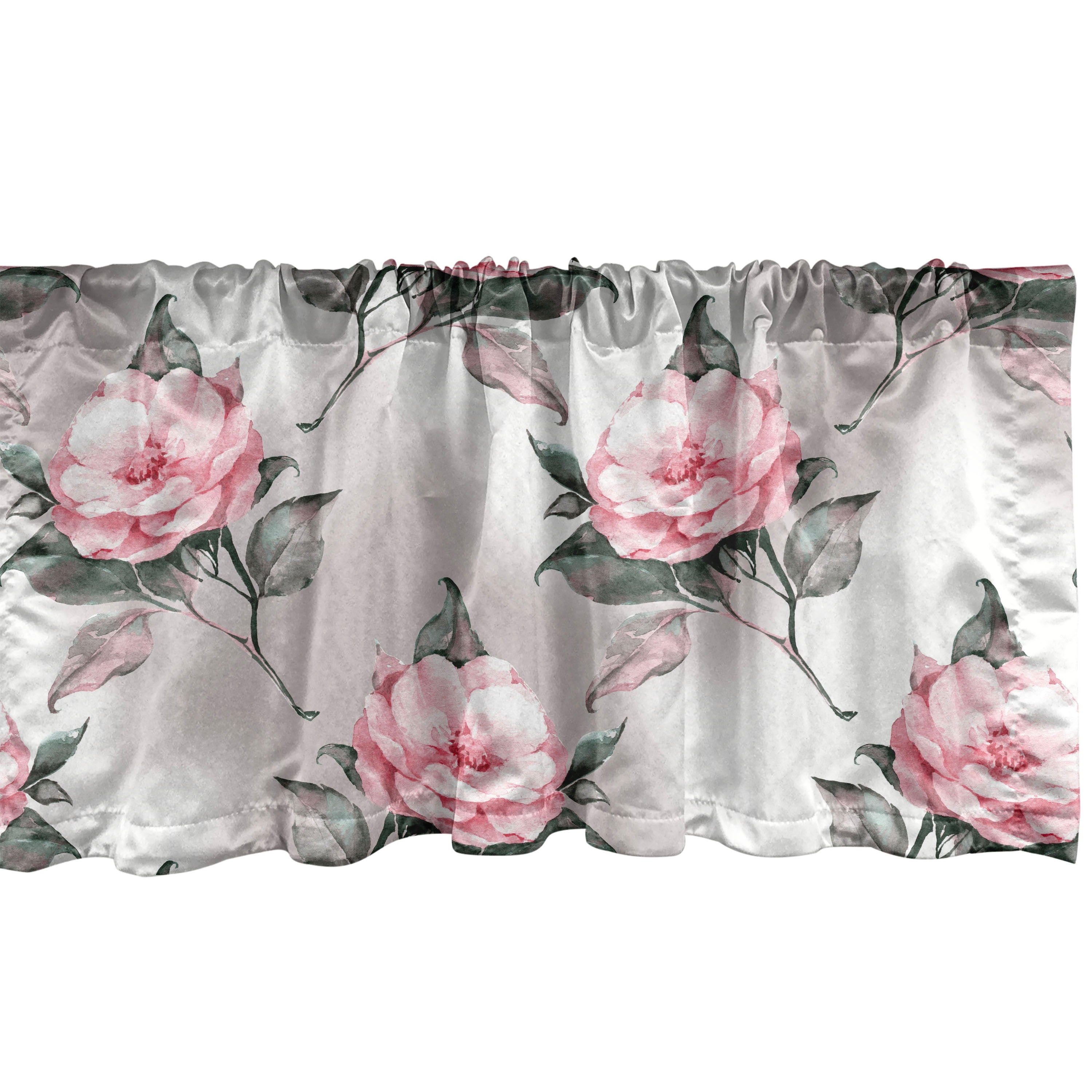 Floral Design Window Valance, Dreamy Flowers Boho Pattern with Neutral ...