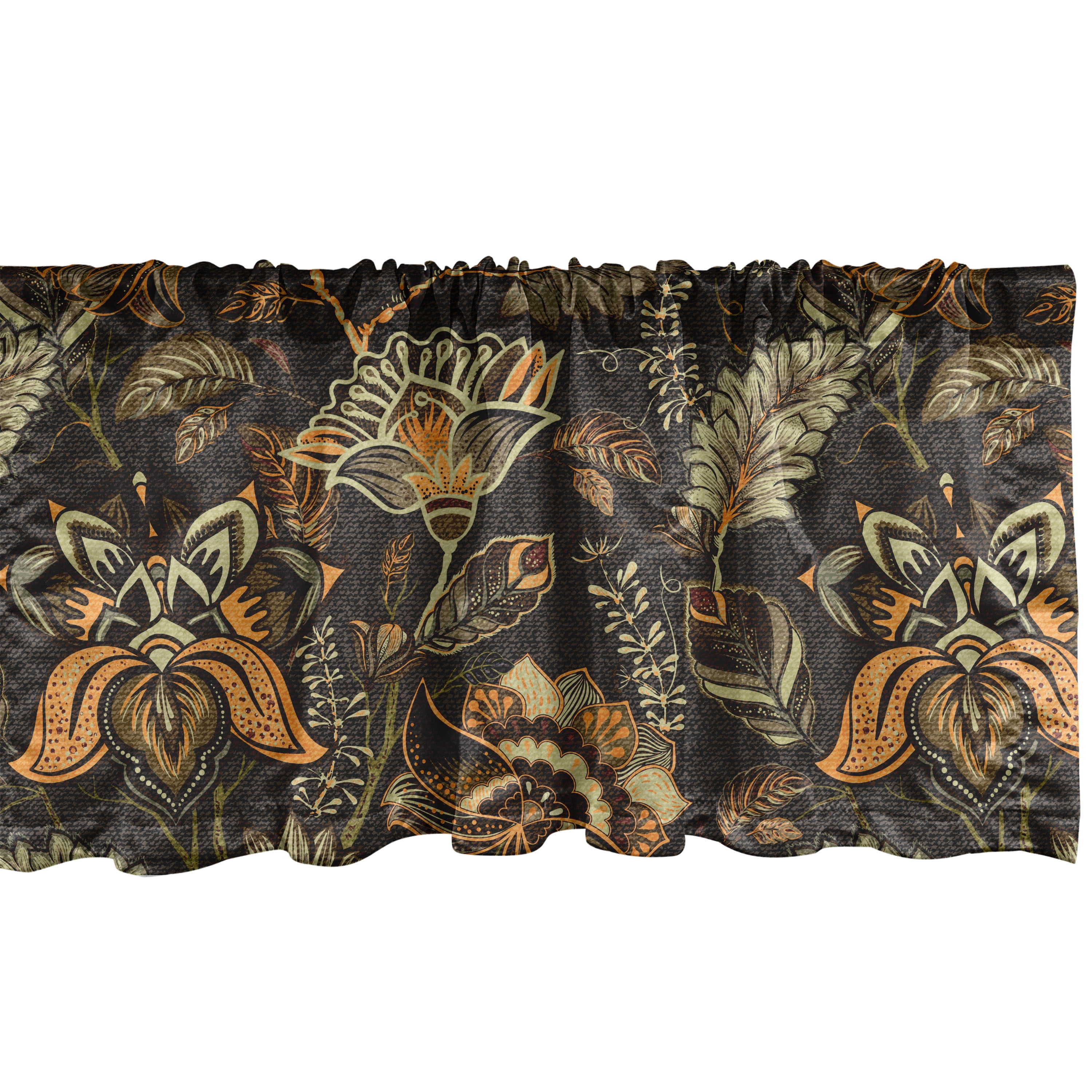 Floral Design Window Valance, Paisley Inspirations Flowers Vintage with ...