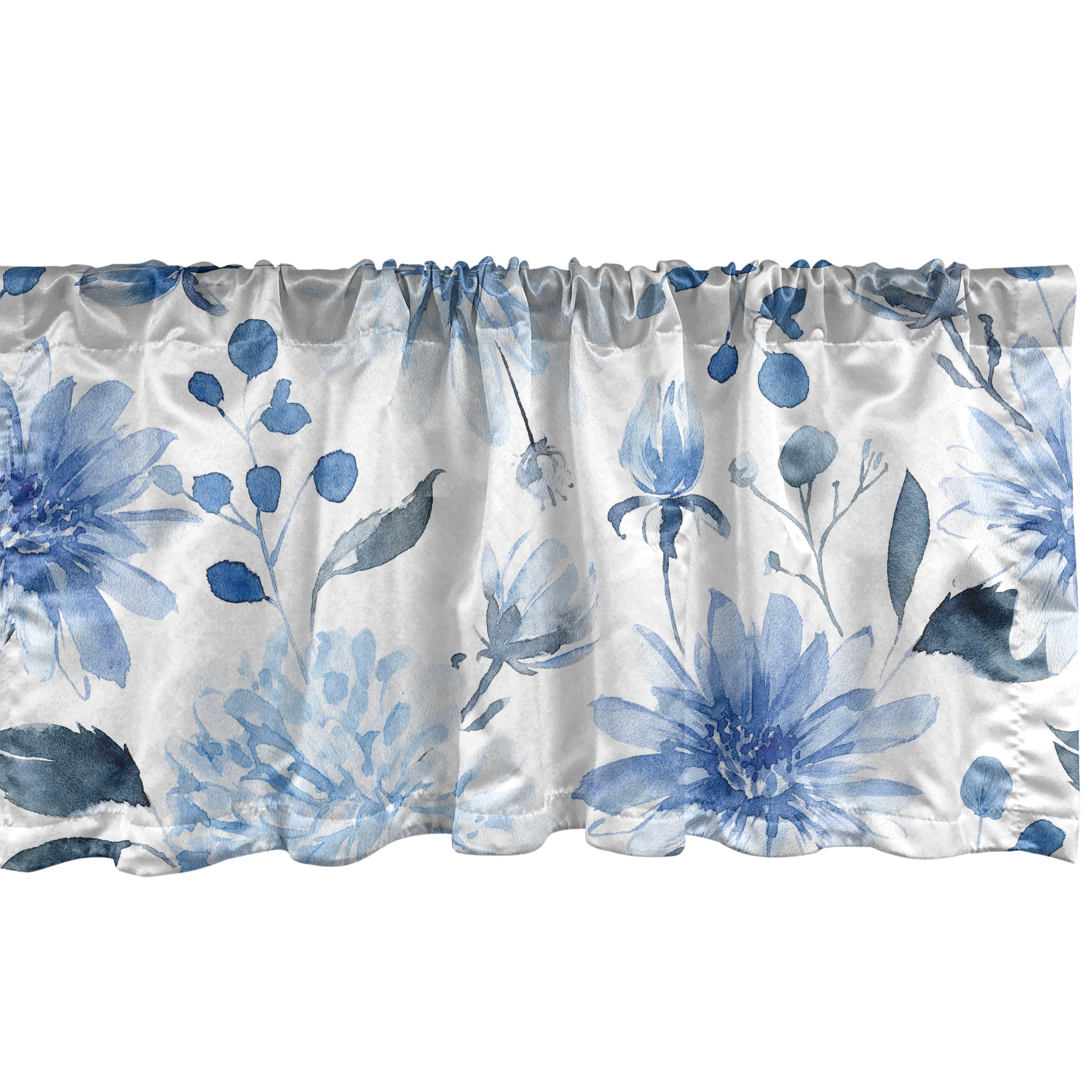 Floral Design Window Valance, Winter Themed Chrysanthemum Pattern with ...