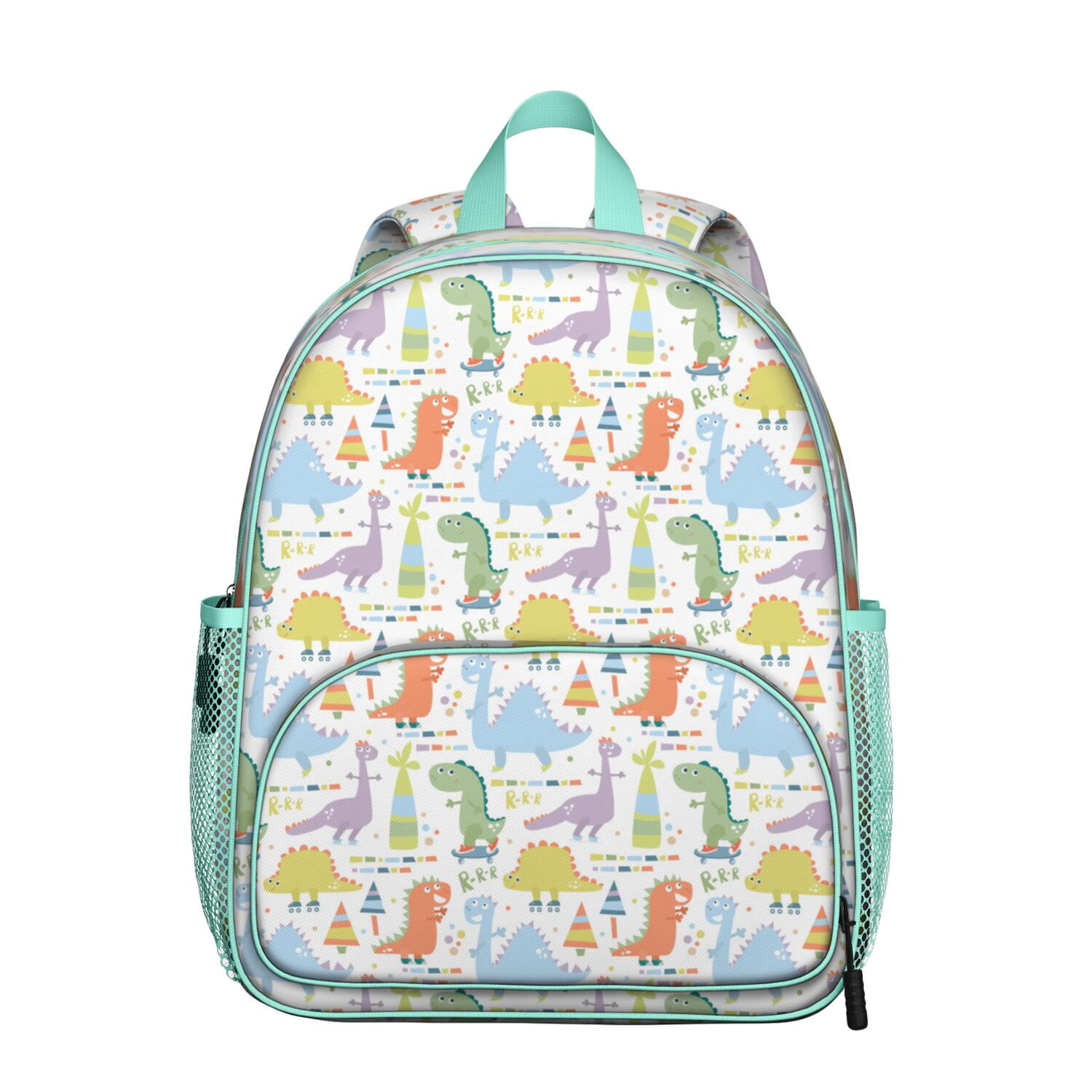 Floral Dinosaur Student Backpack – Watercolor Baby Dino in Garden Print ...