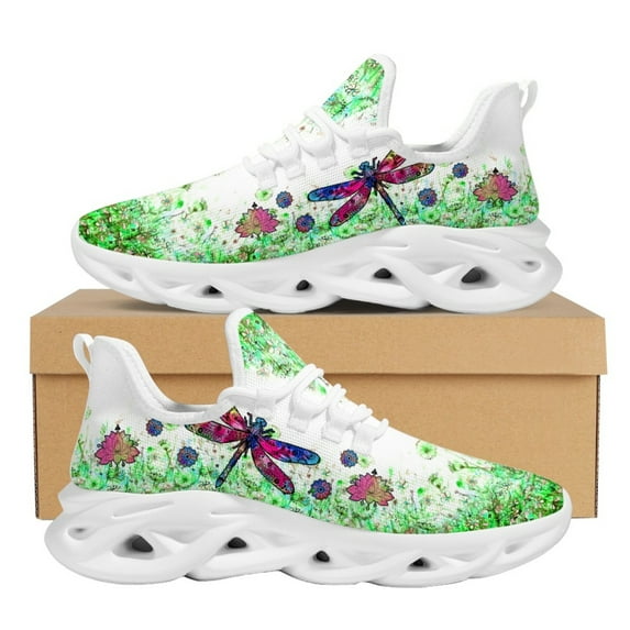 Floral Dragonfly Women Shoes Lightweight Outdoor Flat Shoes Brand ...