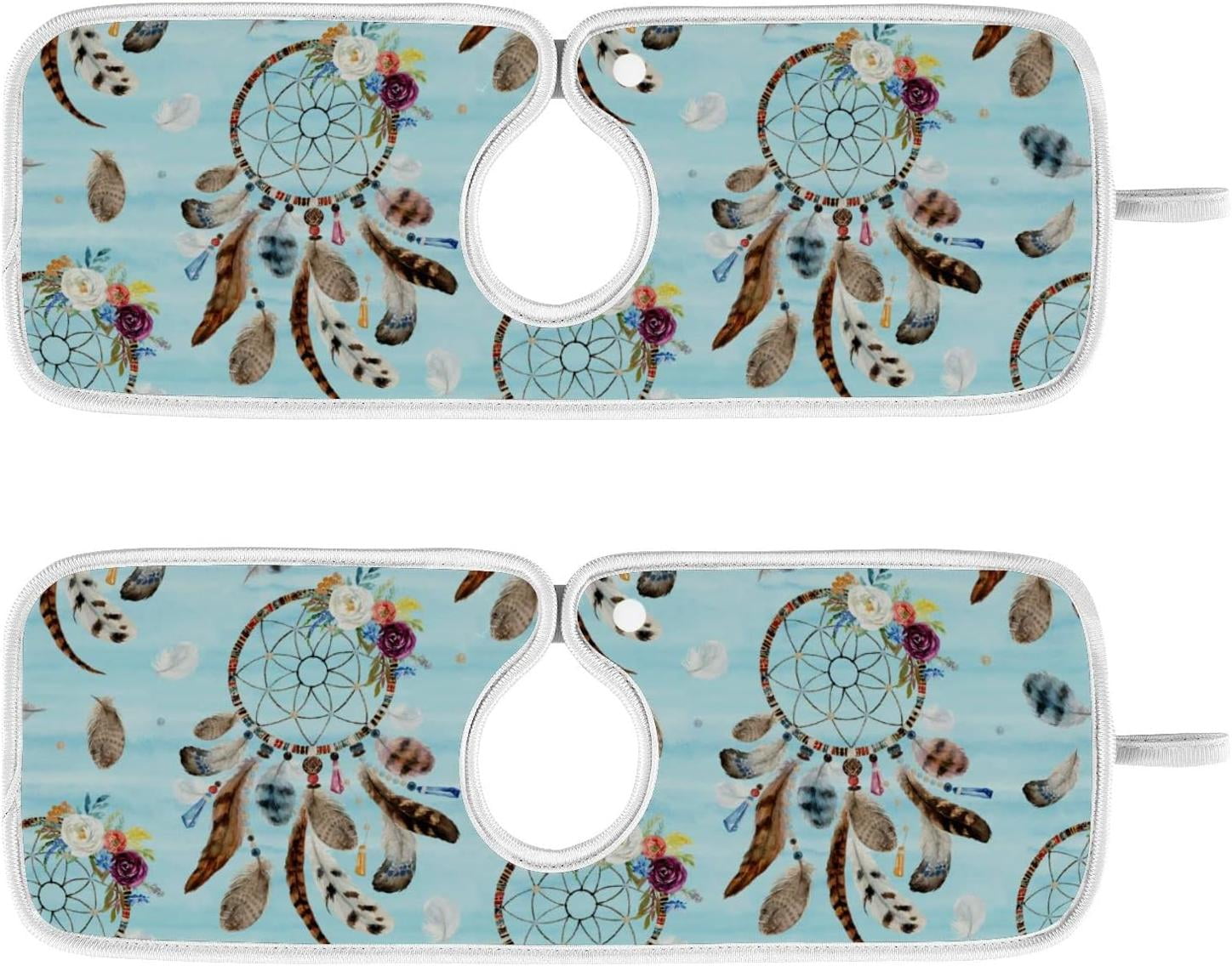 Floral Dreamcatcher Sink Splash Guard for Faucet 2 Packs Faucet ...