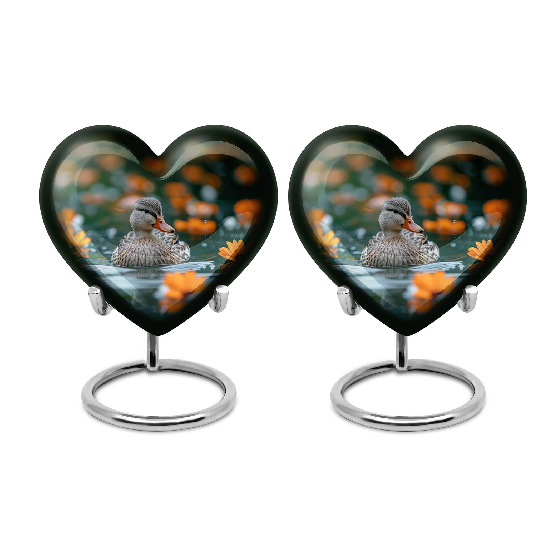 Floral Duck Reflection Urn For Human Ashes Adult Female - Cremation ...