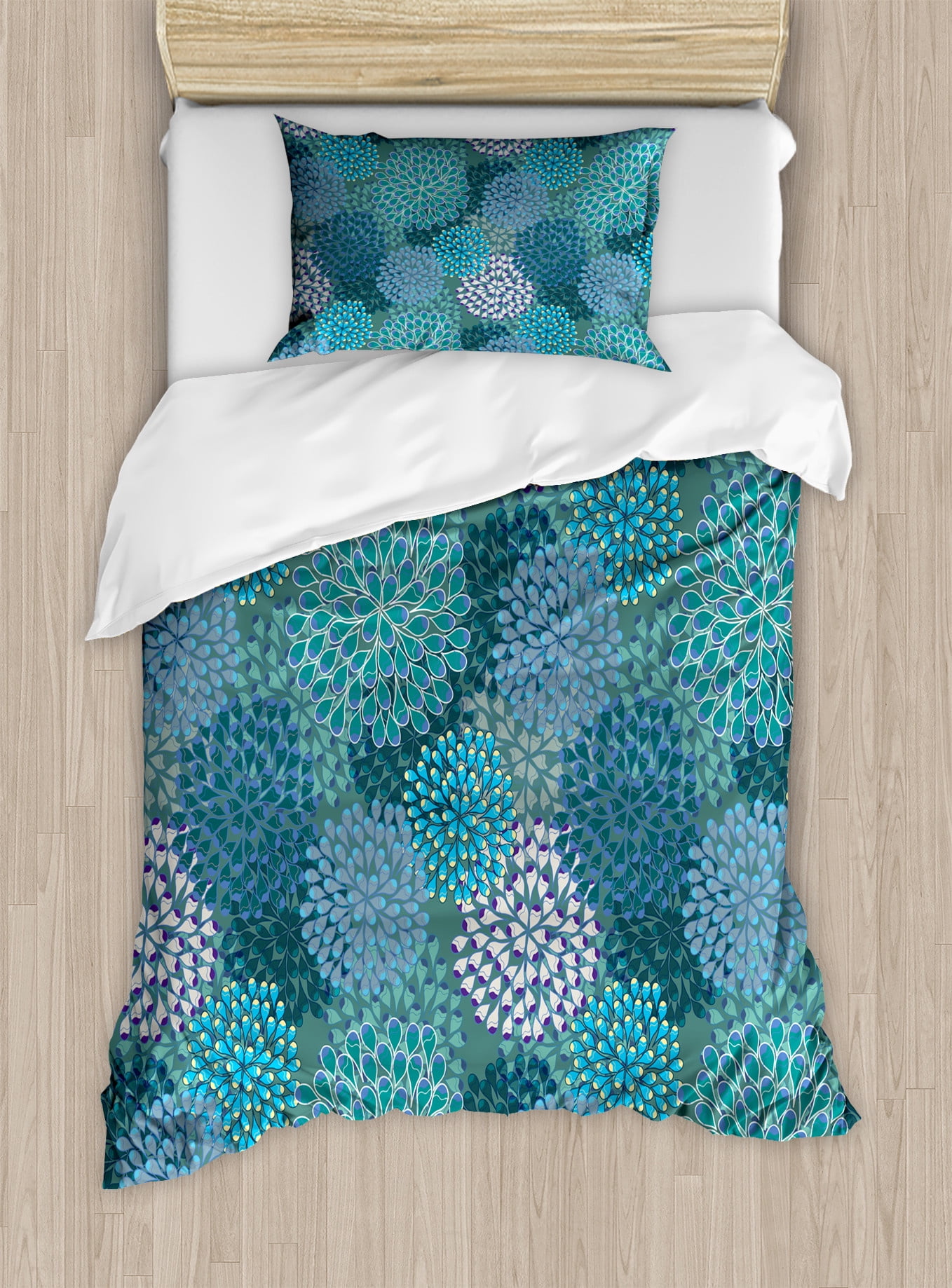 Floral Duvet Cover Set, Abstract Clove Petals Digital Featured Vibrant ...
