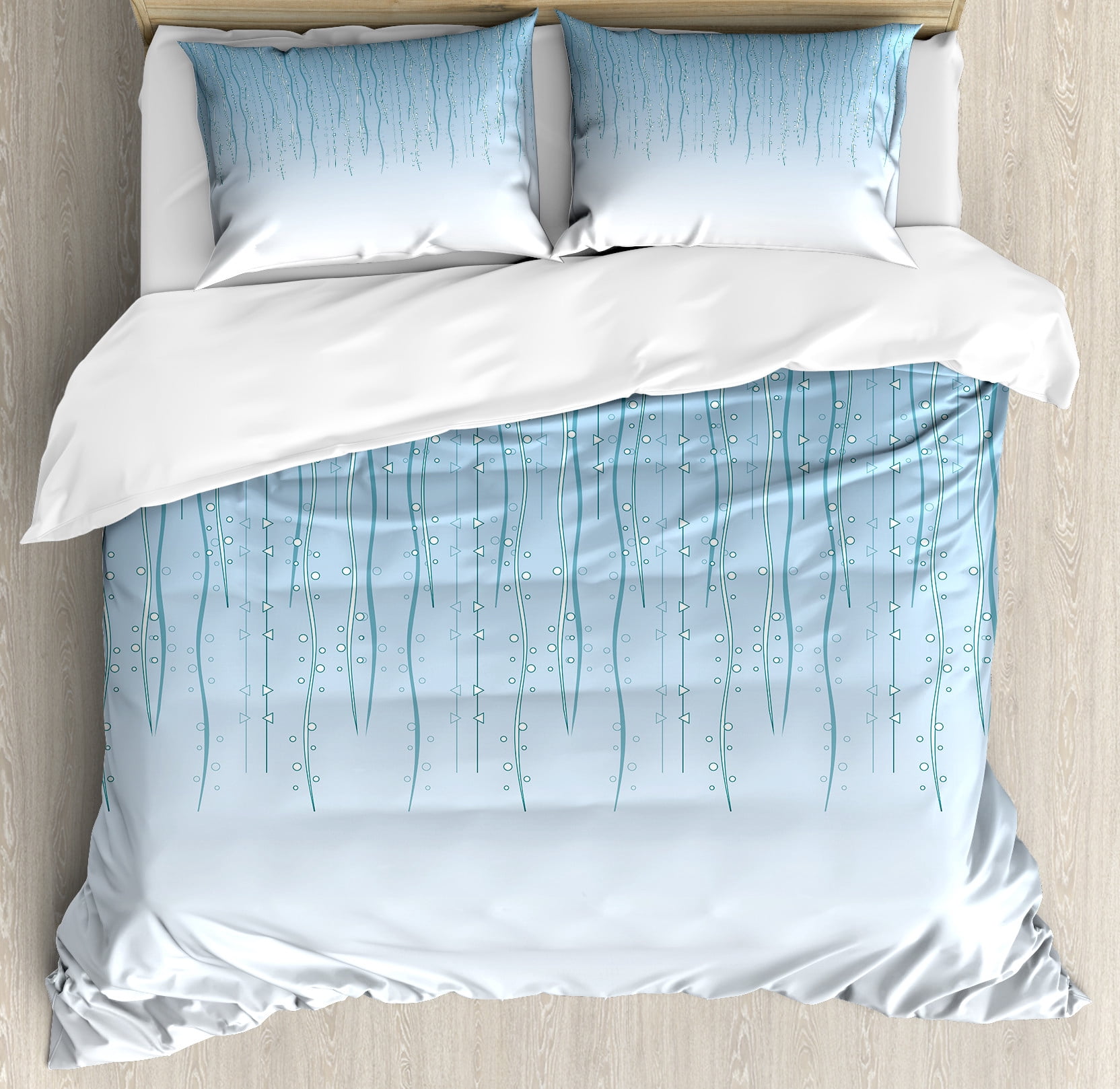 Floral Duvet Cover Set, Bands Strands Ivy down Retro Celebration ...