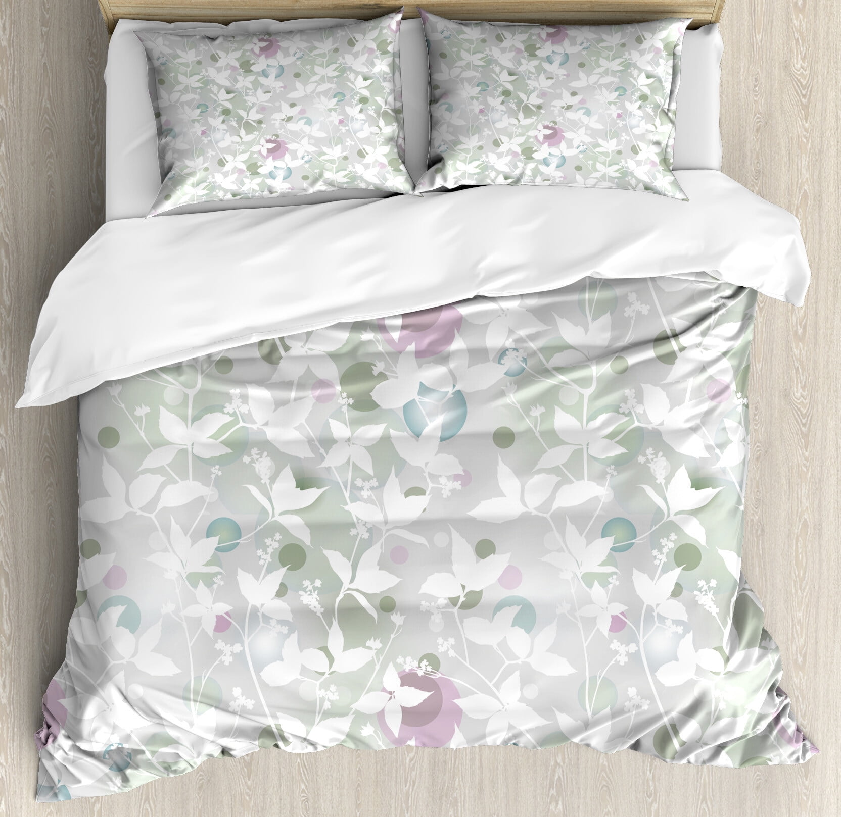 Floral Duvet Cover Set, Spring Seamless Pattern with Flowers in Vintage ...