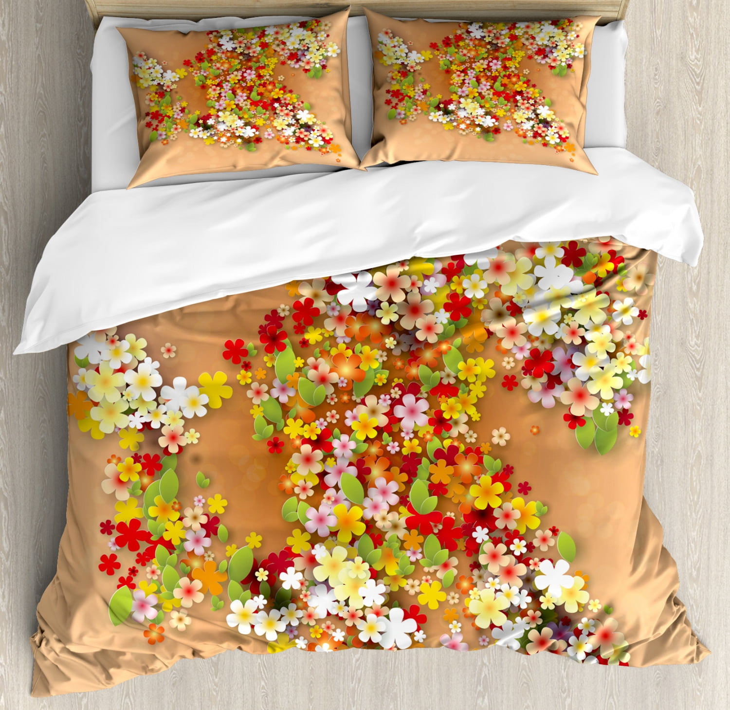 Floral Duvet Cover Set, Summer Season Sale Banner with Paper Flowers ...