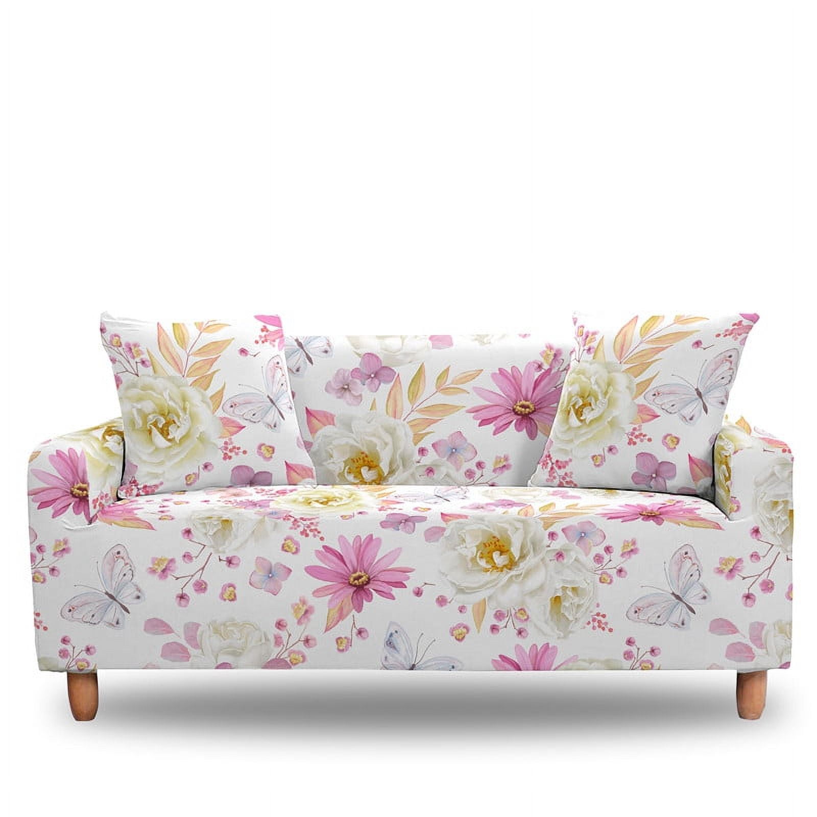 Floral Elastic Sofa Cover for Living Room Elastic Funda Couch Cover 1/2 ...
