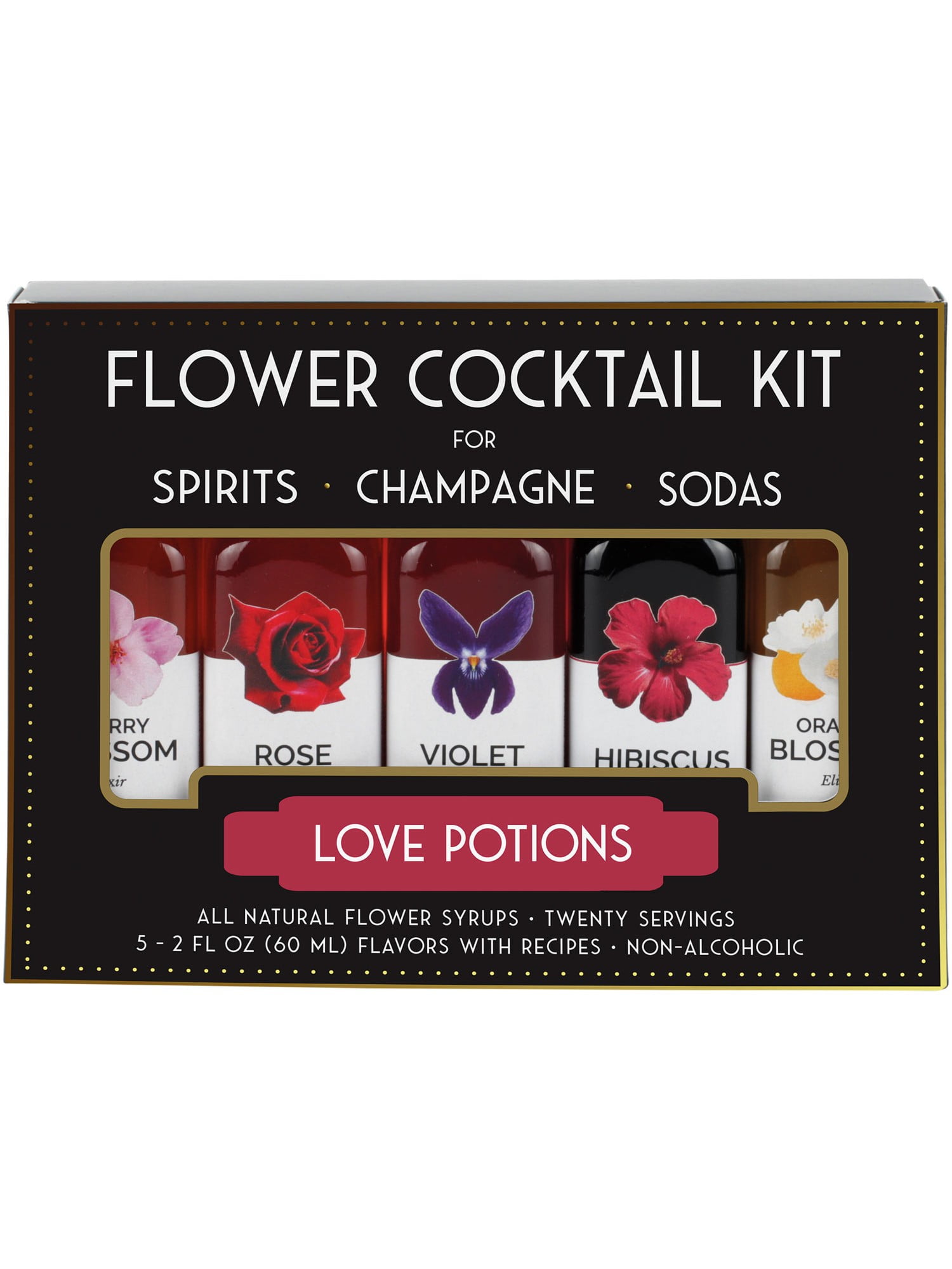 Floral Elixir Flower Cocktail Kit, Love Potions - 5 Floral Syrups for ...
