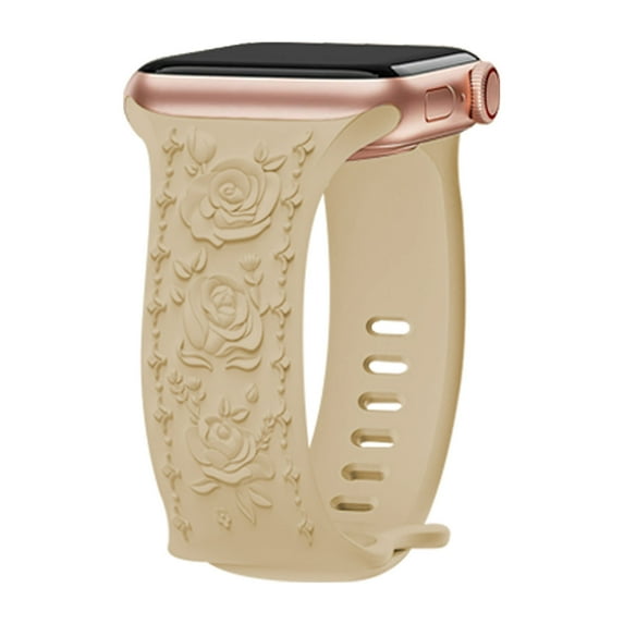 Floral Engraved Band Compatible with Apple Watch 38/40/41/42mm(Series11 ...