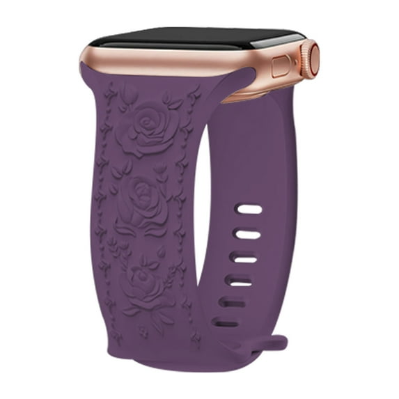 Floral Engraved Band Compatible with Apple Watch 42(Series 1/2/3)/44/45 ...