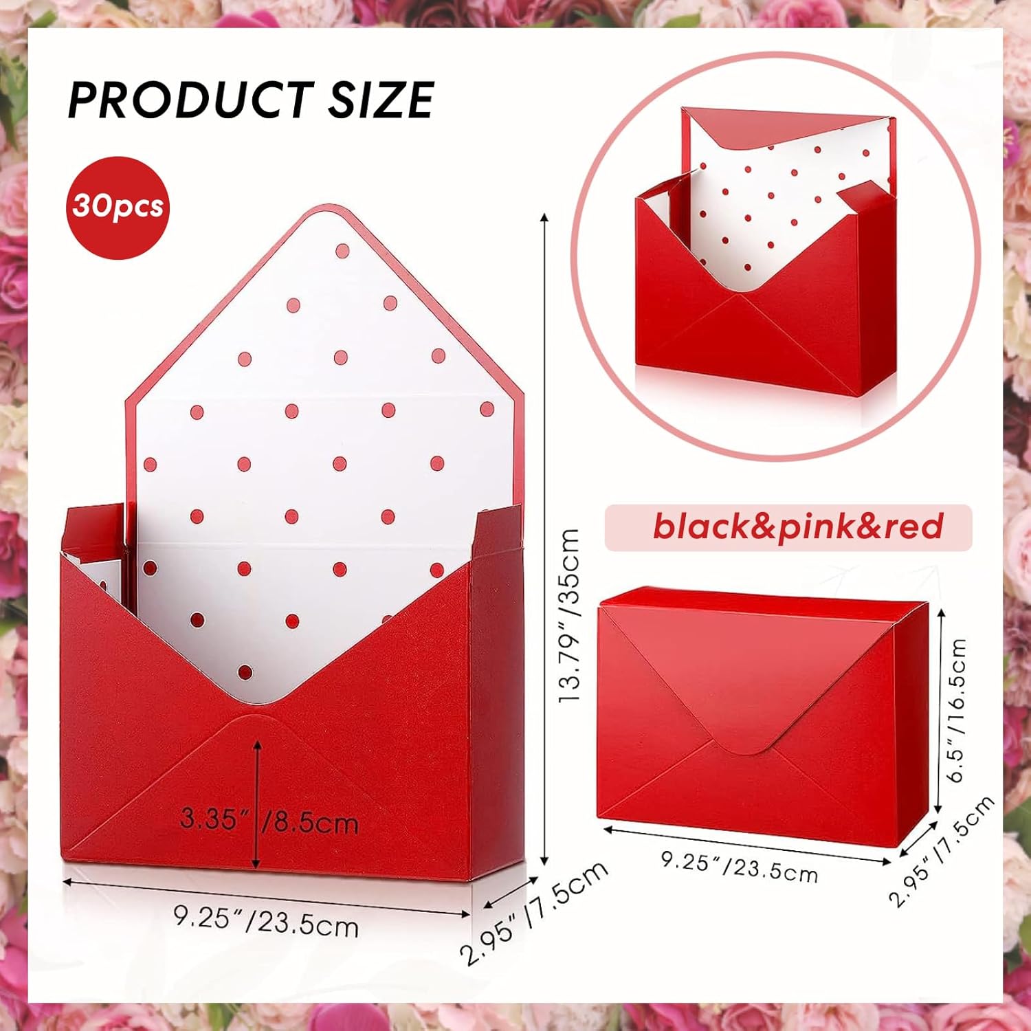 Floral Envelope Boxes Empty Paper Flower Bouquet Envelop Paper Boxes ...