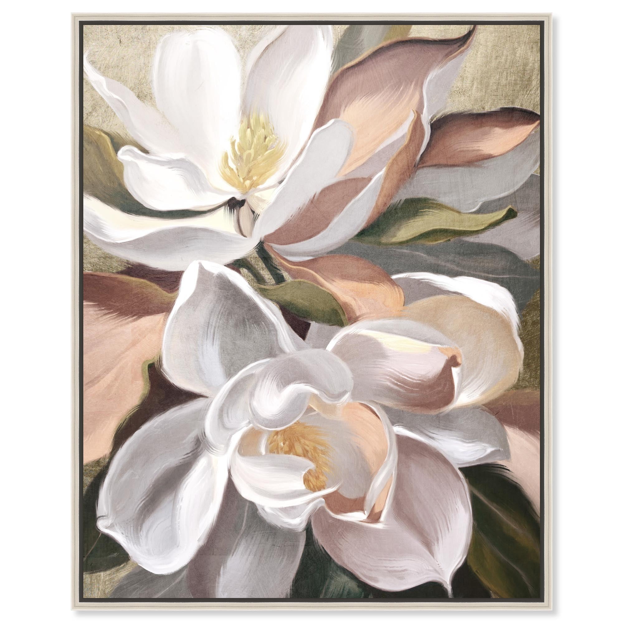Floral Expression Canvas Print Gold Floral Wall Art by Art Remedy ...