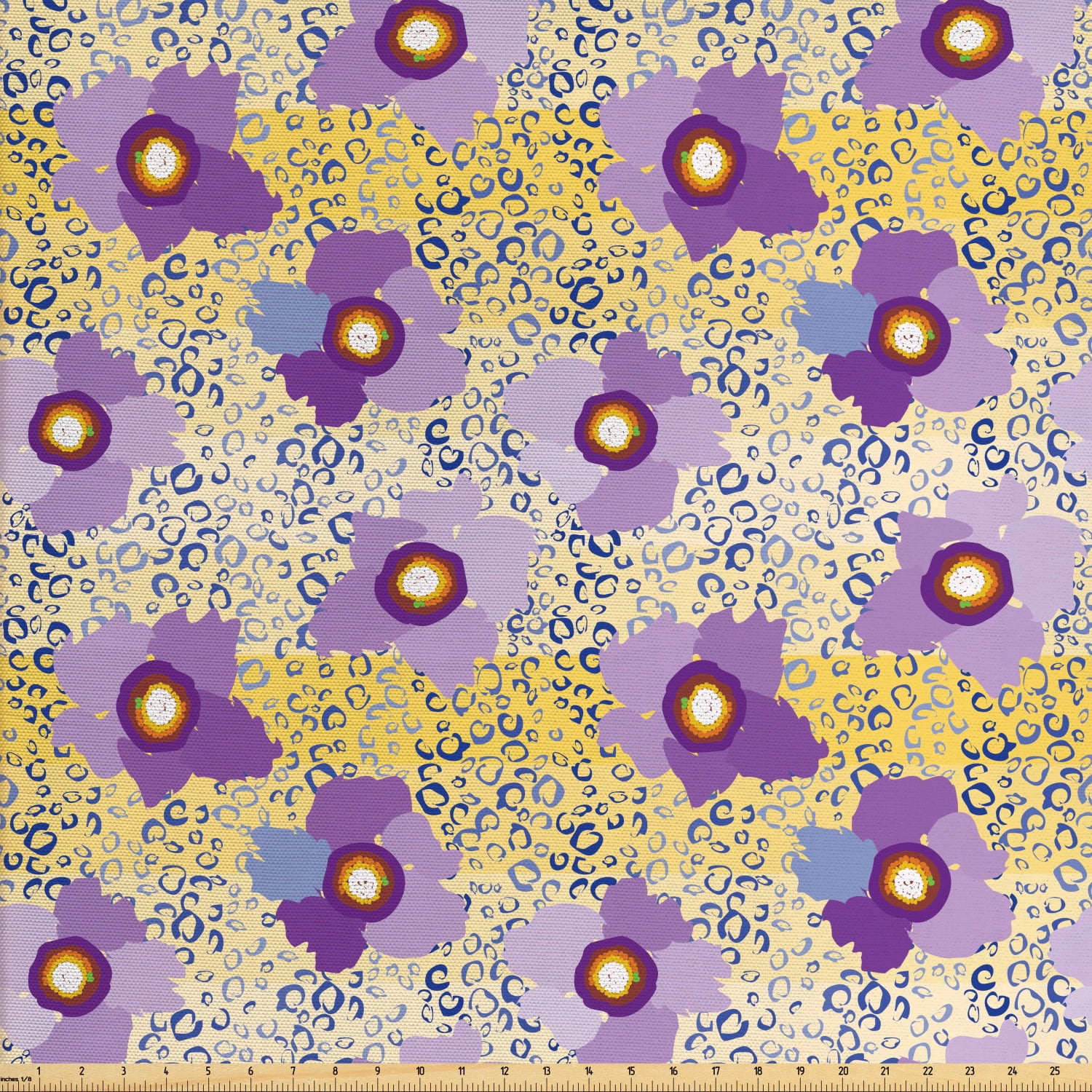 Floral Fabric by the Yard, Abstract Flowers in Vibrant Colors and ...