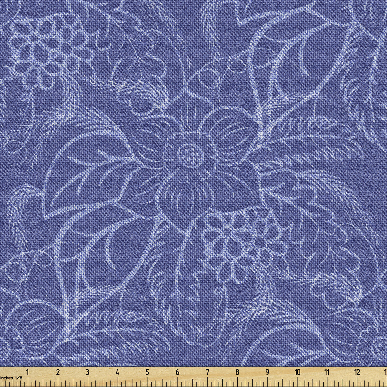 Floral Fabric by the Yard, Abstract Repetitive Blooming Flowers and ...
