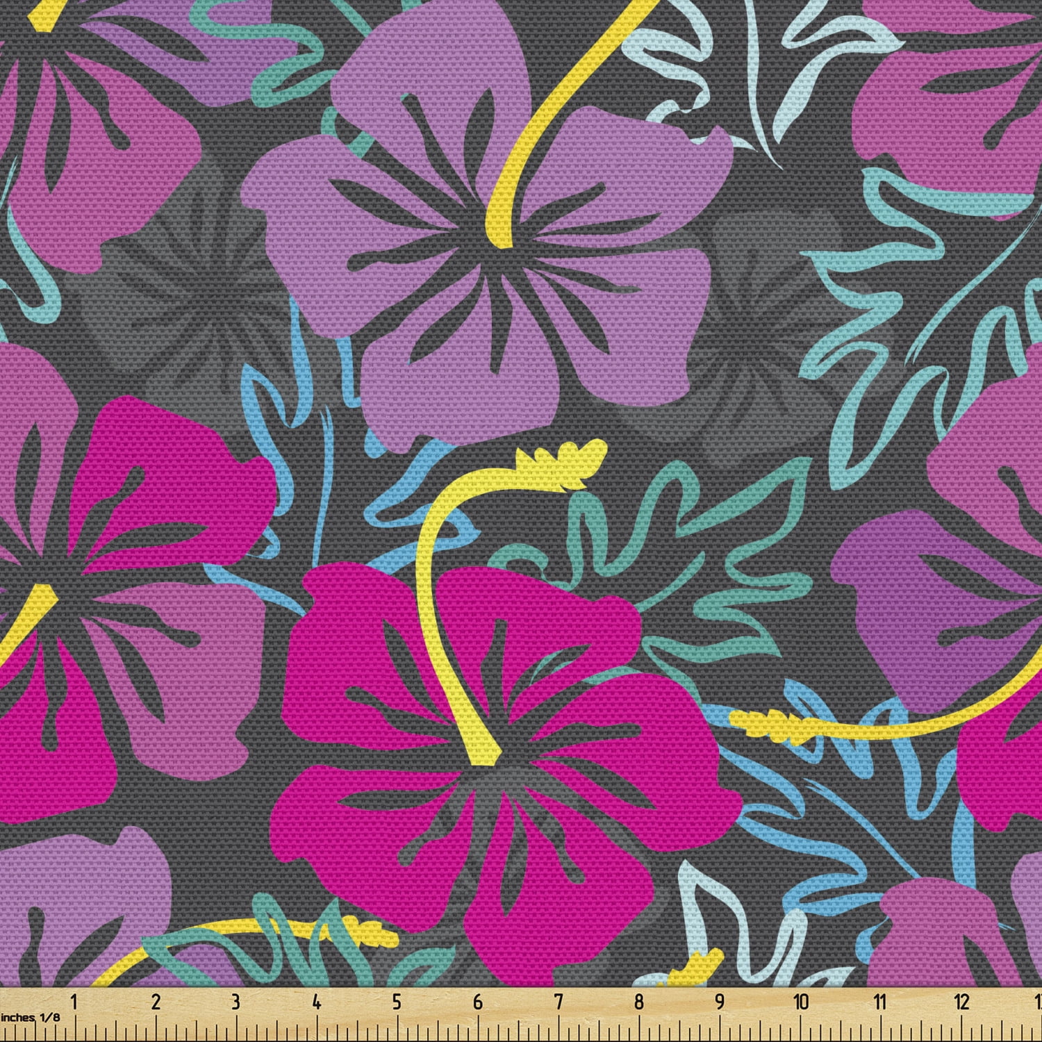 Floral Fabric by the Yard, Continuous Colorful Exotic Summer Aloha ...