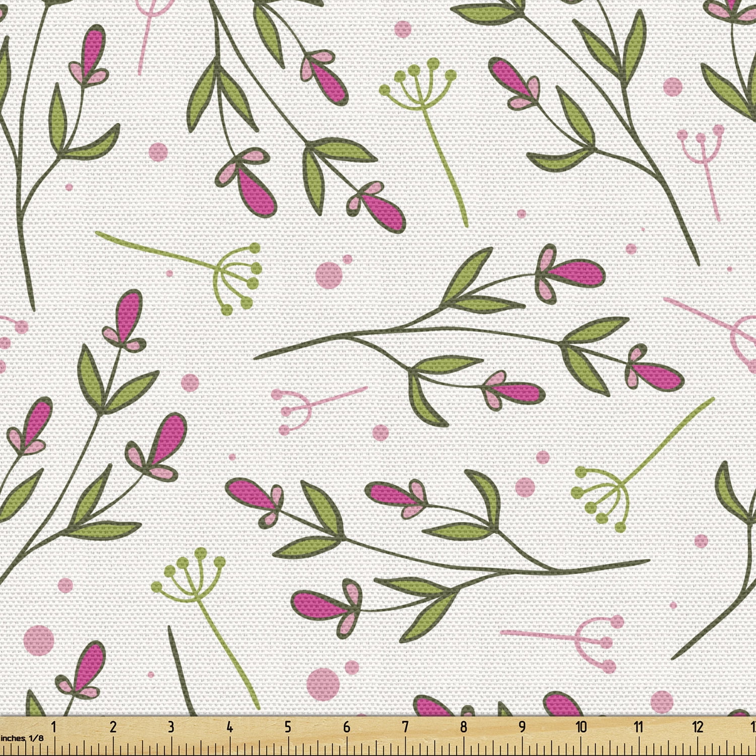 Floral Fabric by the Yard, Forest Botanical Pattern with Flourishing ...