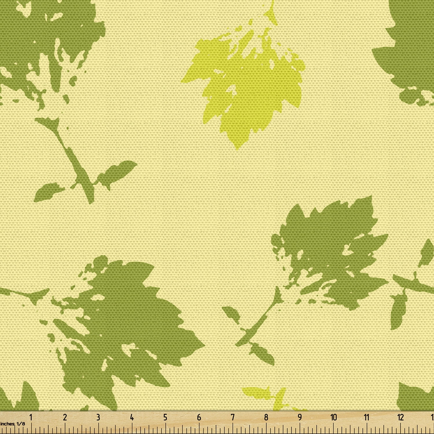 Floral Fabric by the Yard, Ornamental Plane Tree Sycamore Leaves in ...