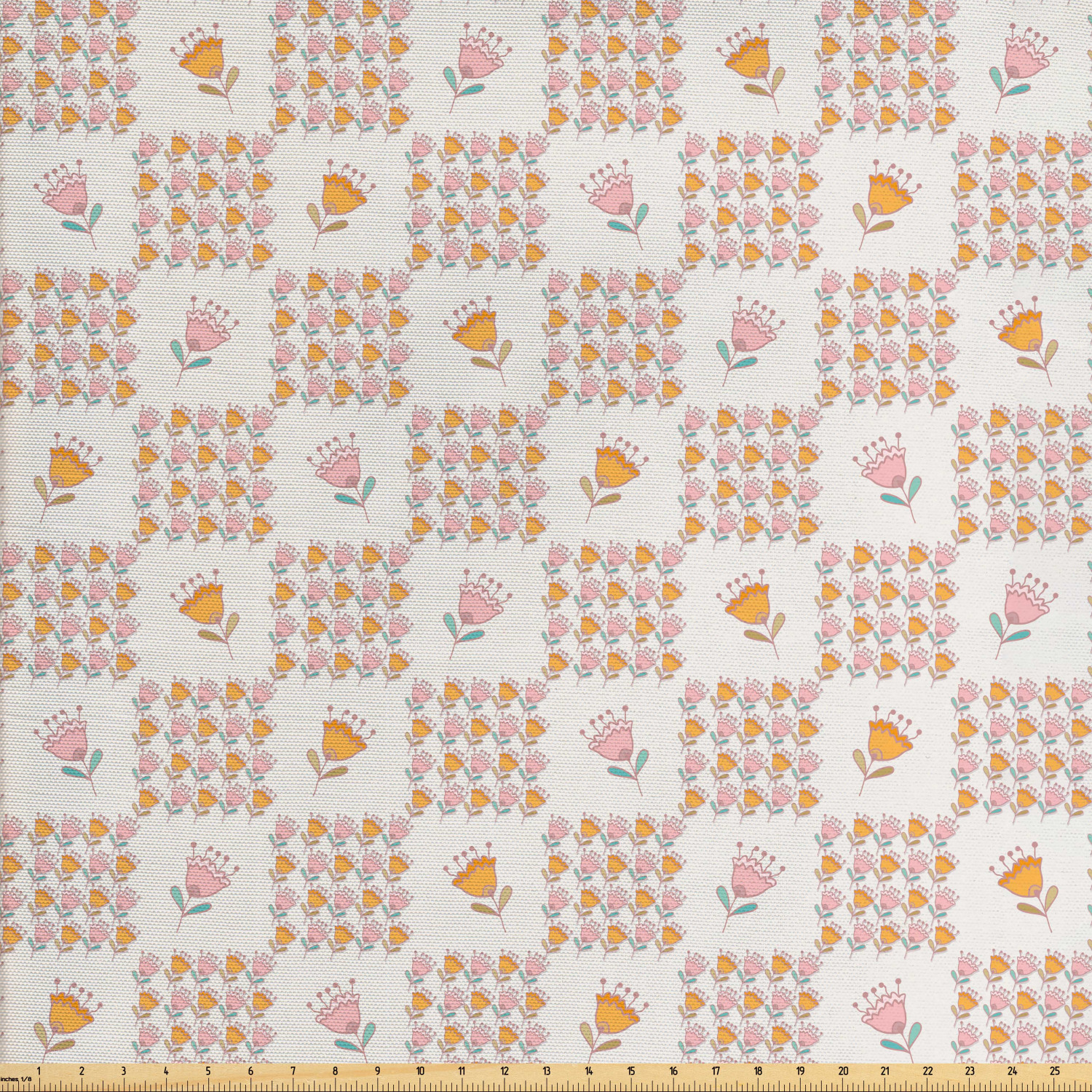 Floral Fabric by the Yard, Ornamental Print of Flowers Assembled Garden ...