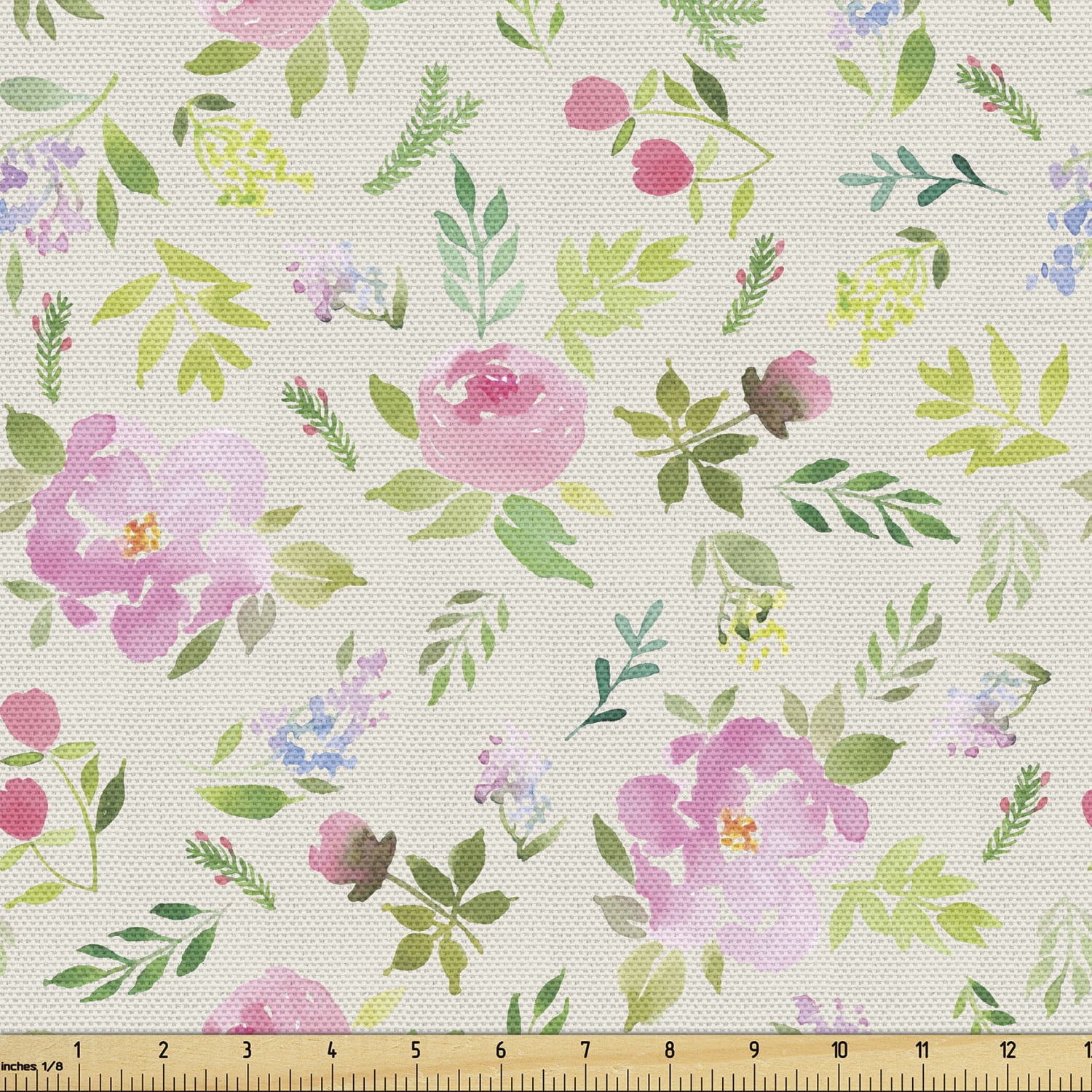 Ambesonne Floral Fabric by the Yard Upholstery, Fresh Spring Flowers, 1 ...