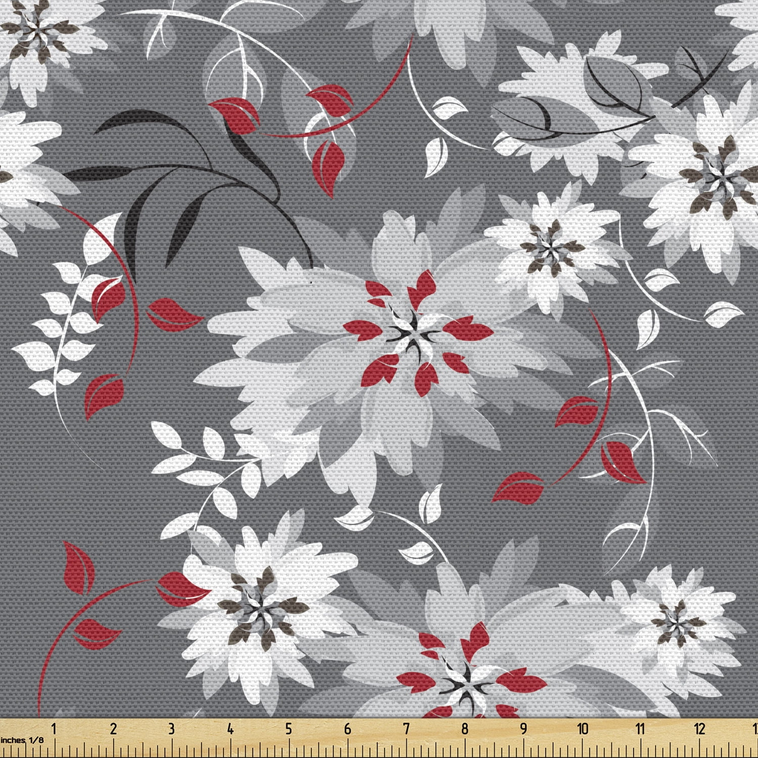 Ambesonne Floral Fabric by the Yard Upholstery, Blooming Spring Nature ...