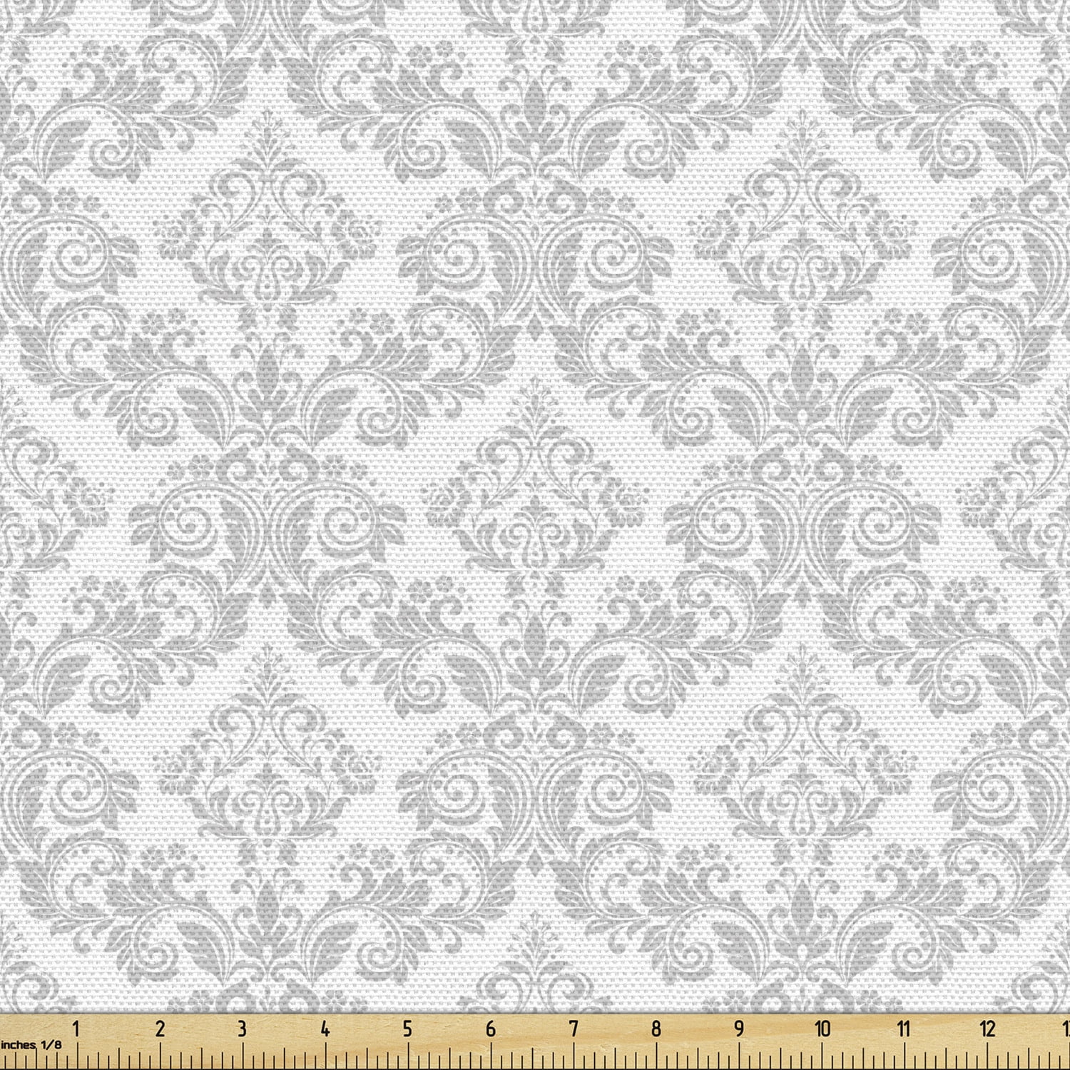Ambesonne Floral Fabric by the Yard Upholstery, Modern Flower Damask ...